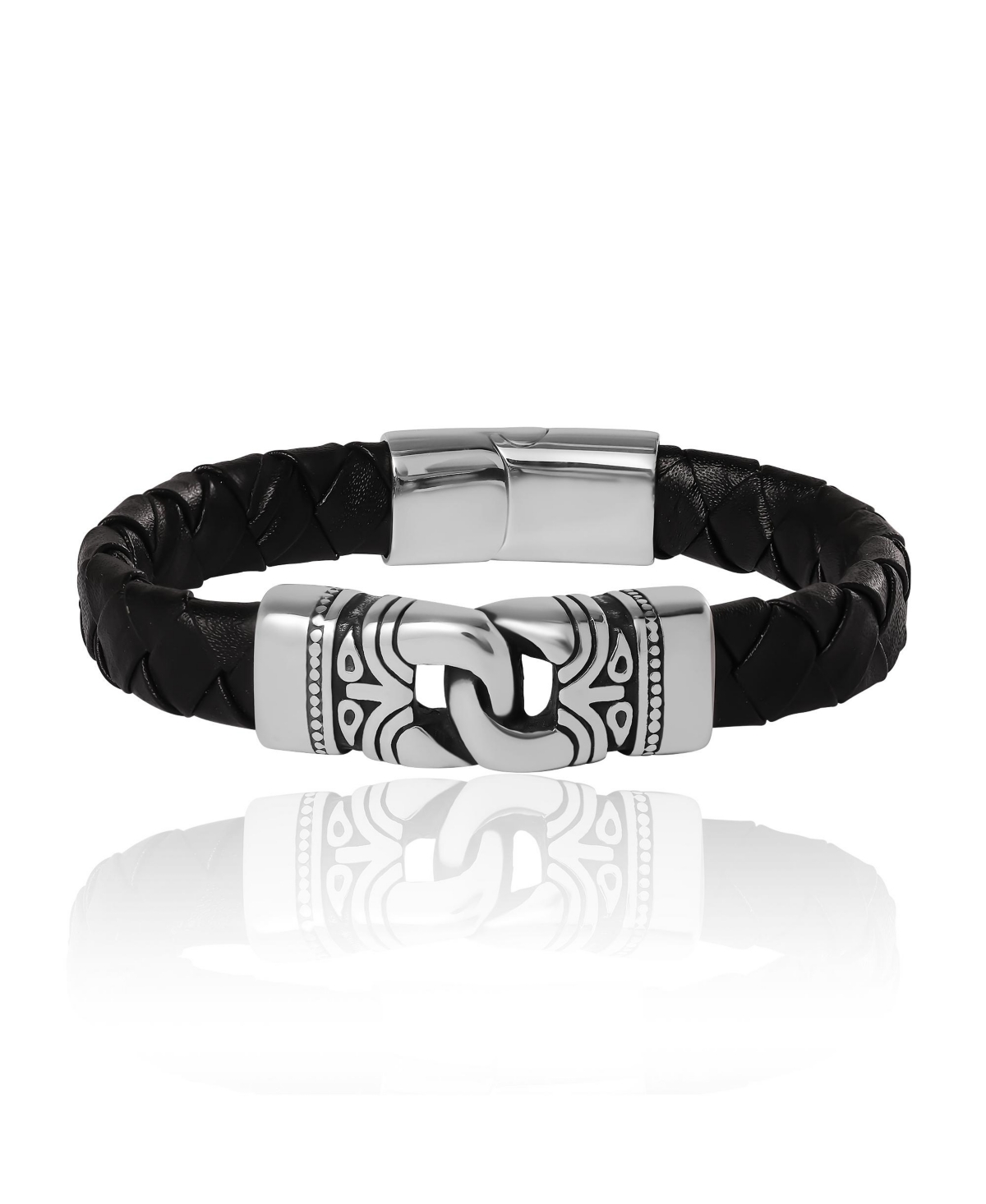 Click here for Lucky Brand Black Woven Leather Bracelet - 8.5 - B... prices