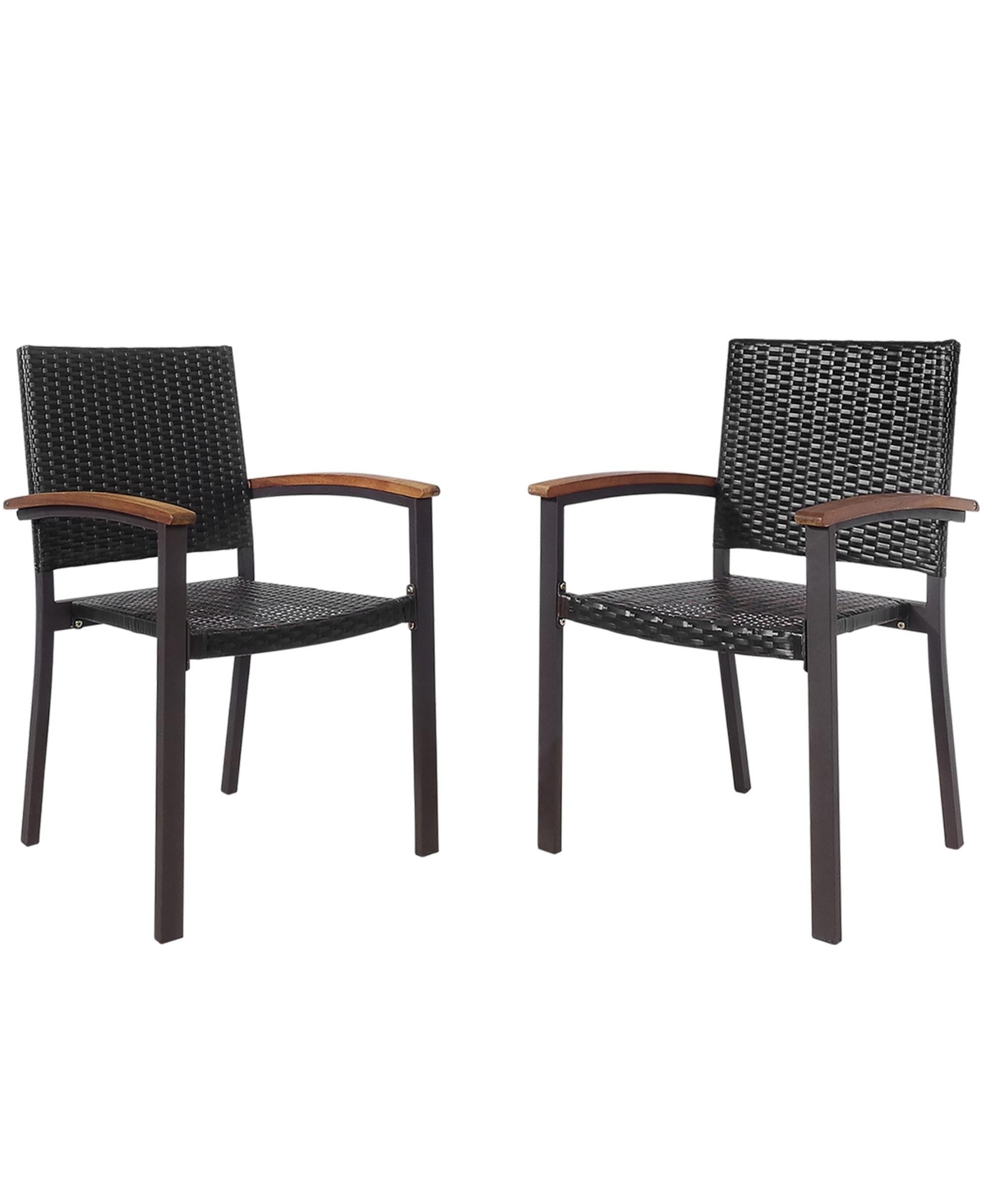 Click here for Costway Outdoor Patio Pe Rattan Dining Chairs Armr... prices