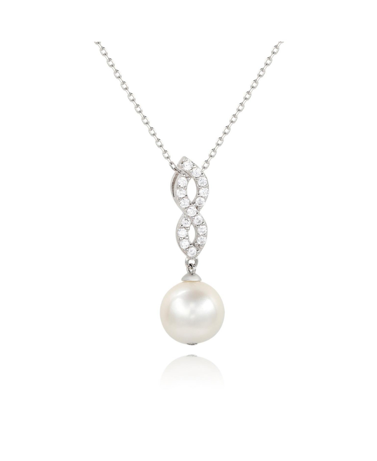 Click here for Suzy Levian Sterling Silver Pearl and White Sapphi... prices