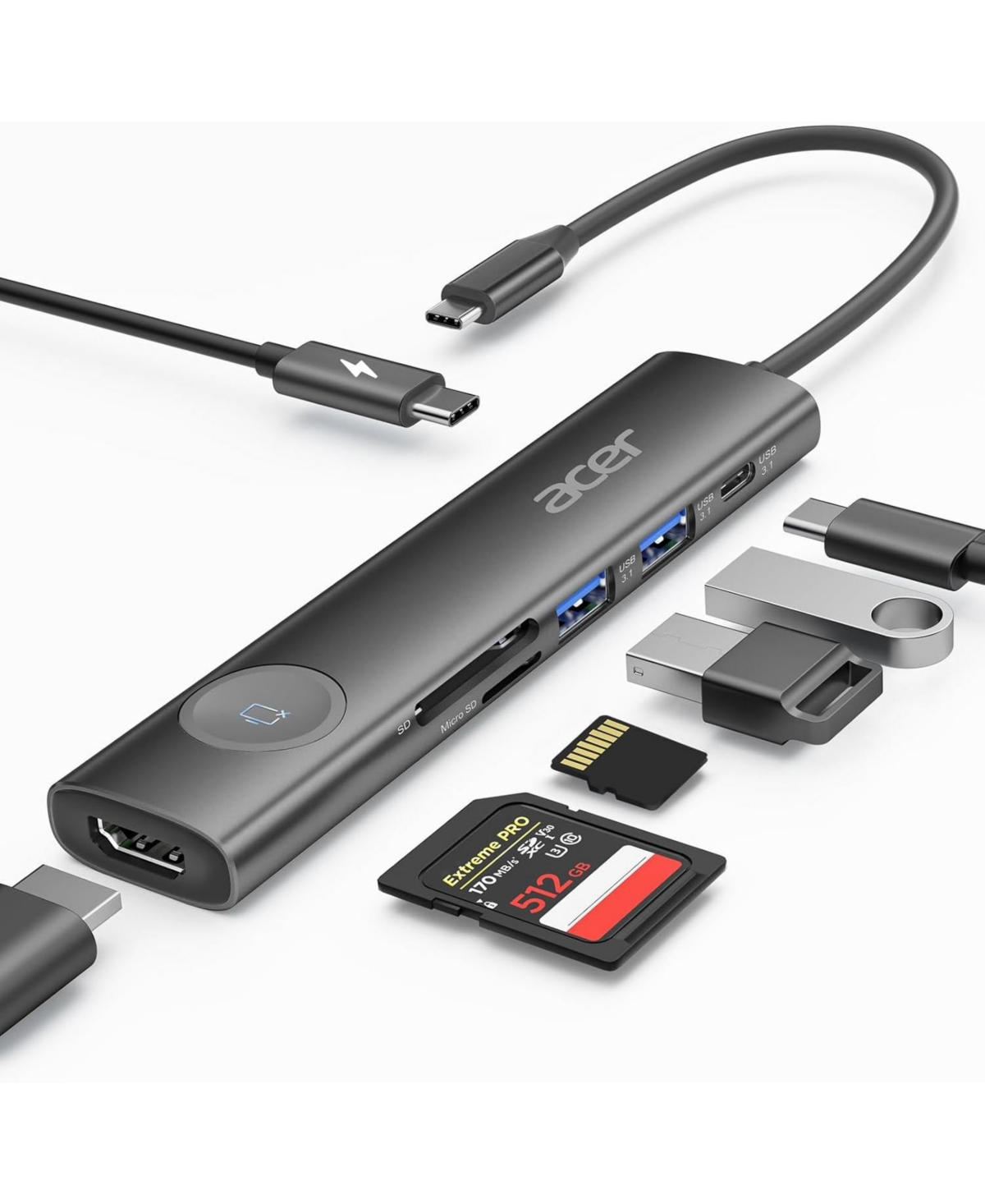 Click here for Acer 7-in-1 Usb-c Hub Multiport Adapter - Dark Gre... prices