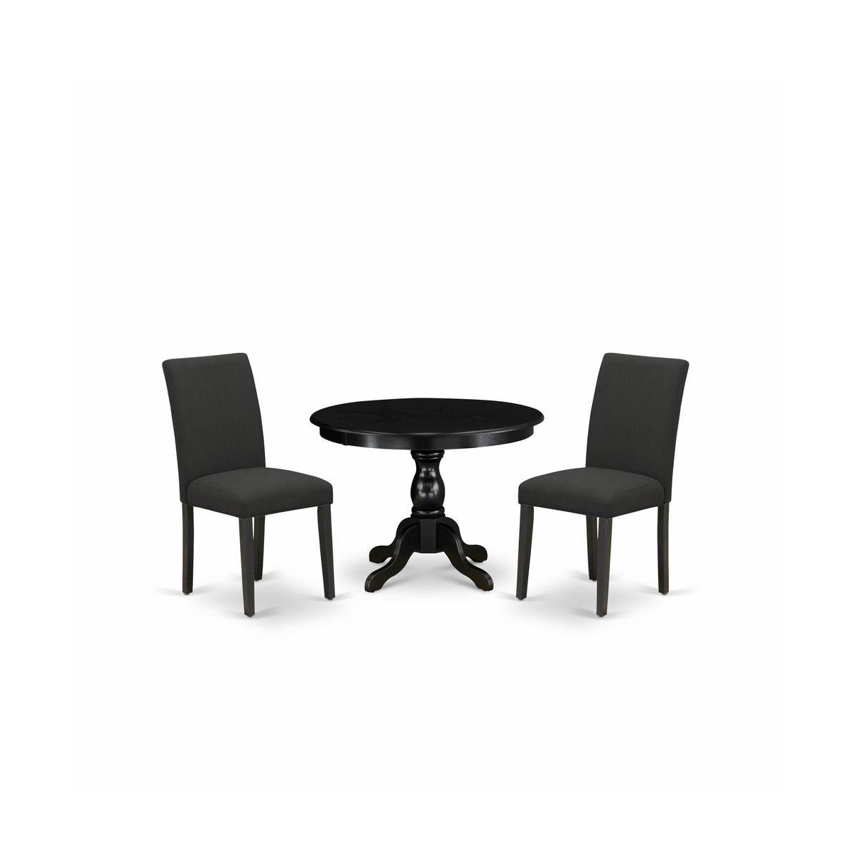Click here for East West Furniture 3 Piece Kitchen Table Set - Bl... prices