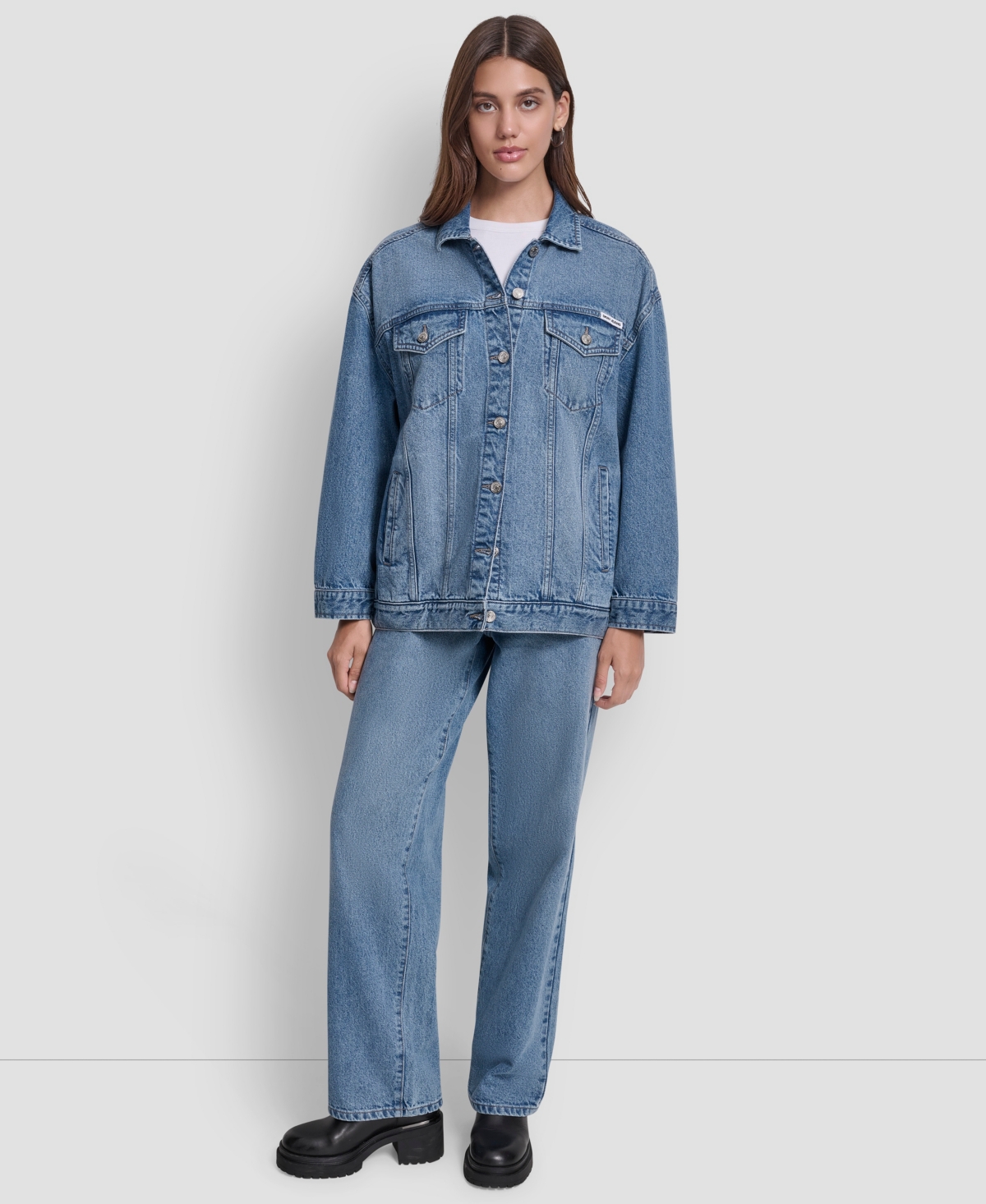Click here for Dkny Jeans Womens Denim Trucker Jacket - Cedar Str... prices