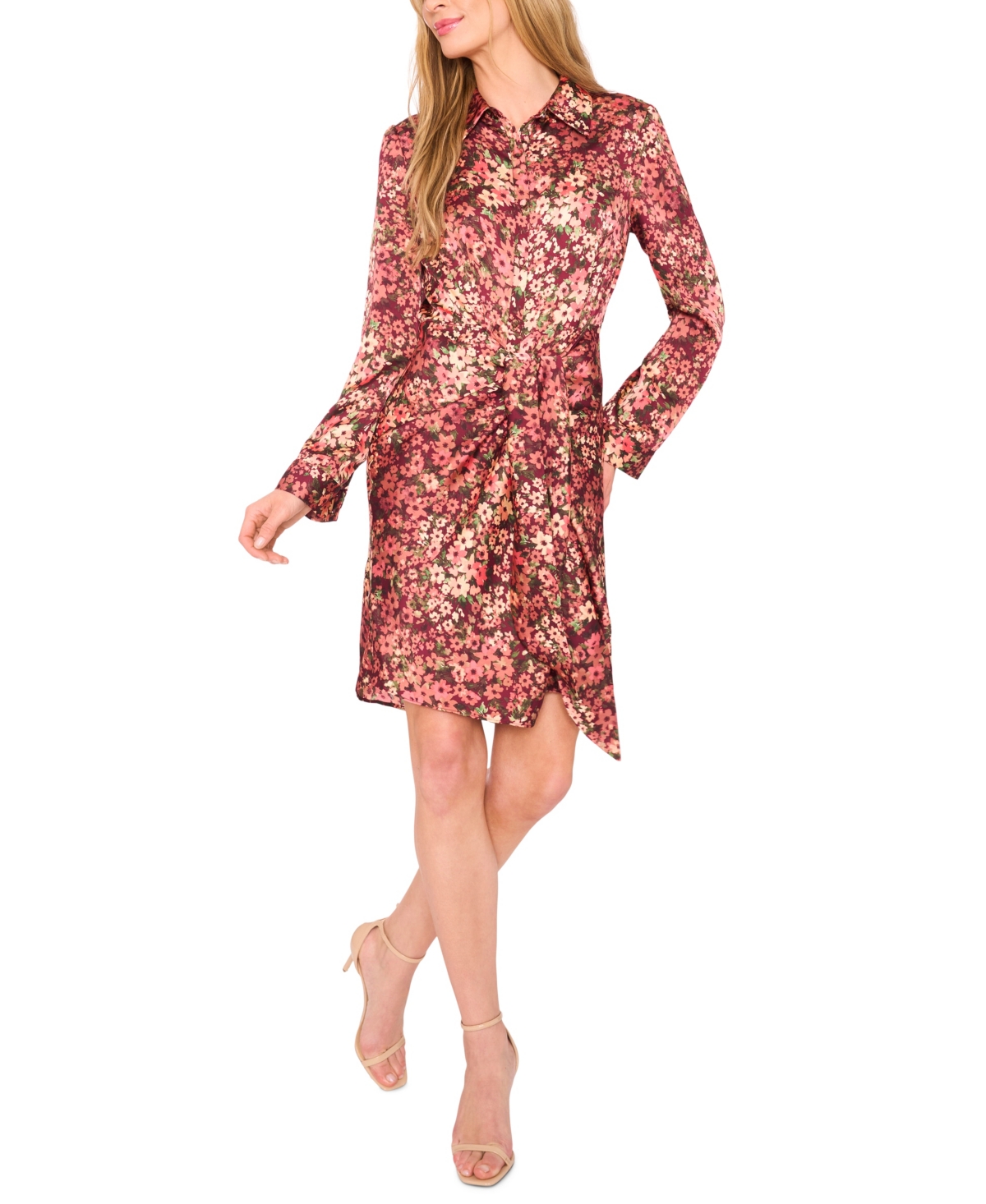 Click here for CeCe Womens Collared Button Down Tie Front Shirt D... prices