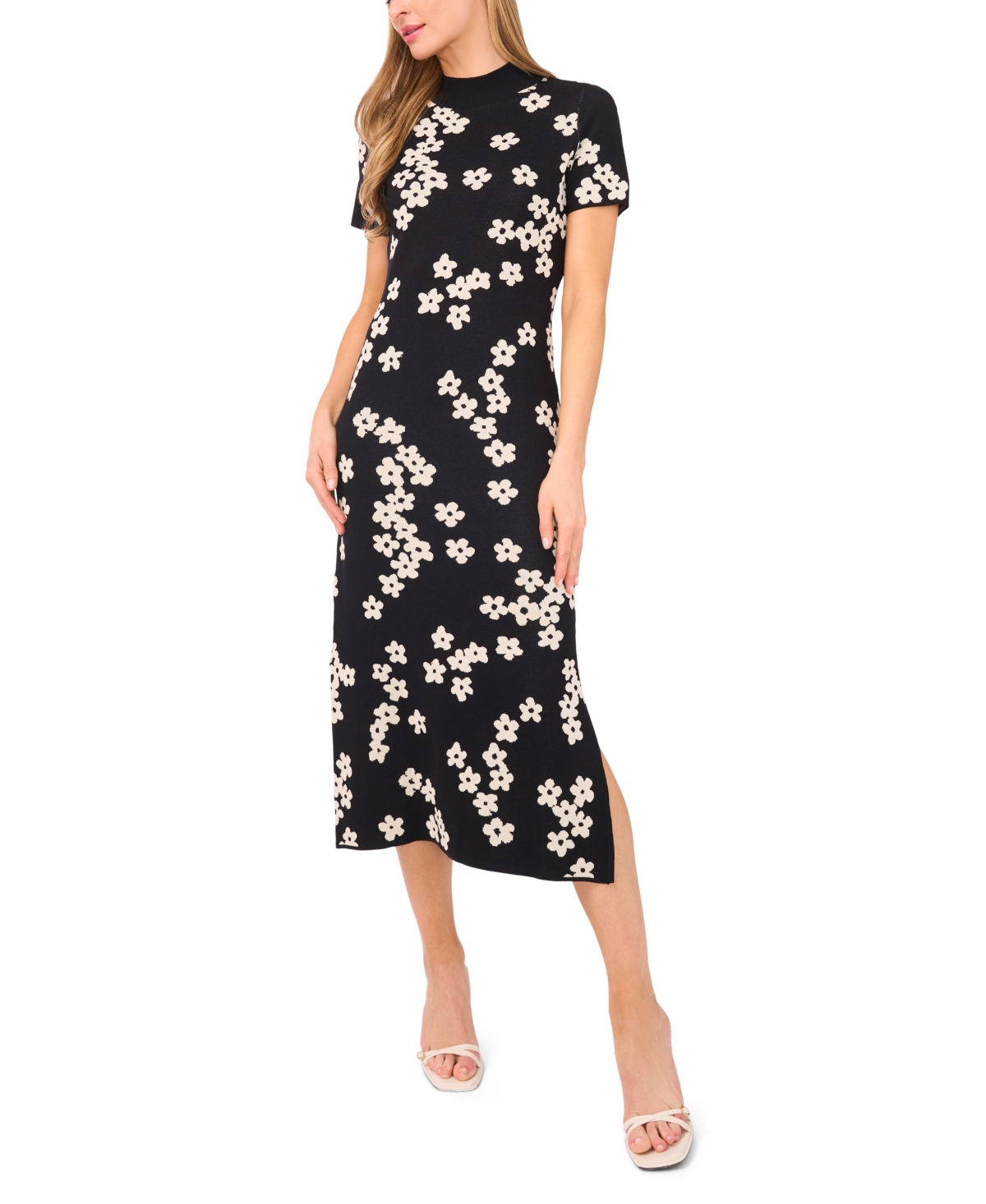 Click here for CeCe Womens Flower Jacquard Maxi Knit Dress - Rich... prices