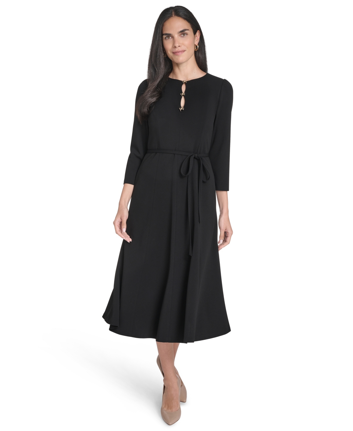 Click here for Jessica Howard Petite Fit and Flare 3/4-Sleeve Mid... prices