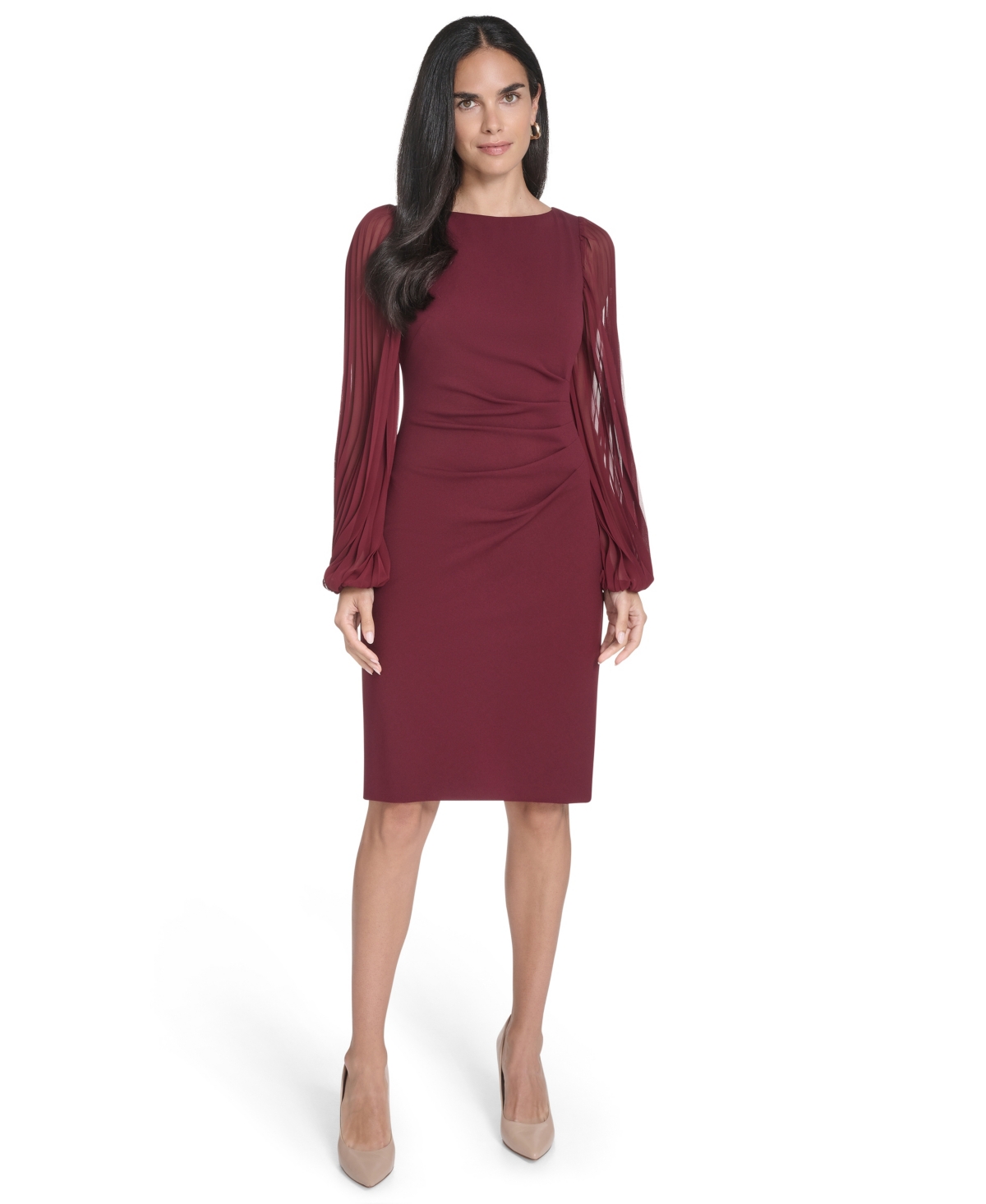 Click here for Jessica Howard Petite Side Ruched Long Sleeve Dres... prices