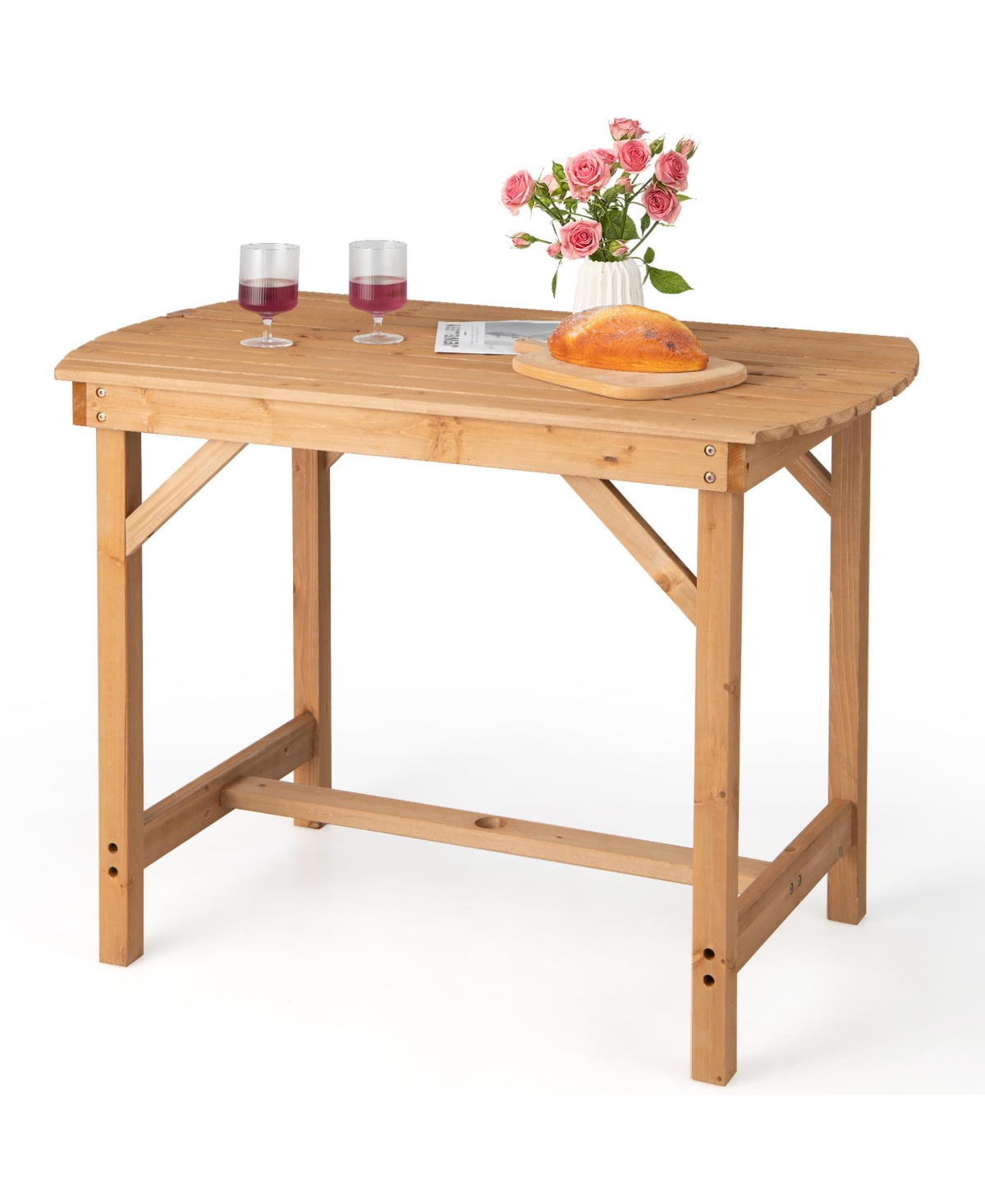Click here for Costway Patio Outdoor Fir Wood Dining Table 1.5 Um... prices
