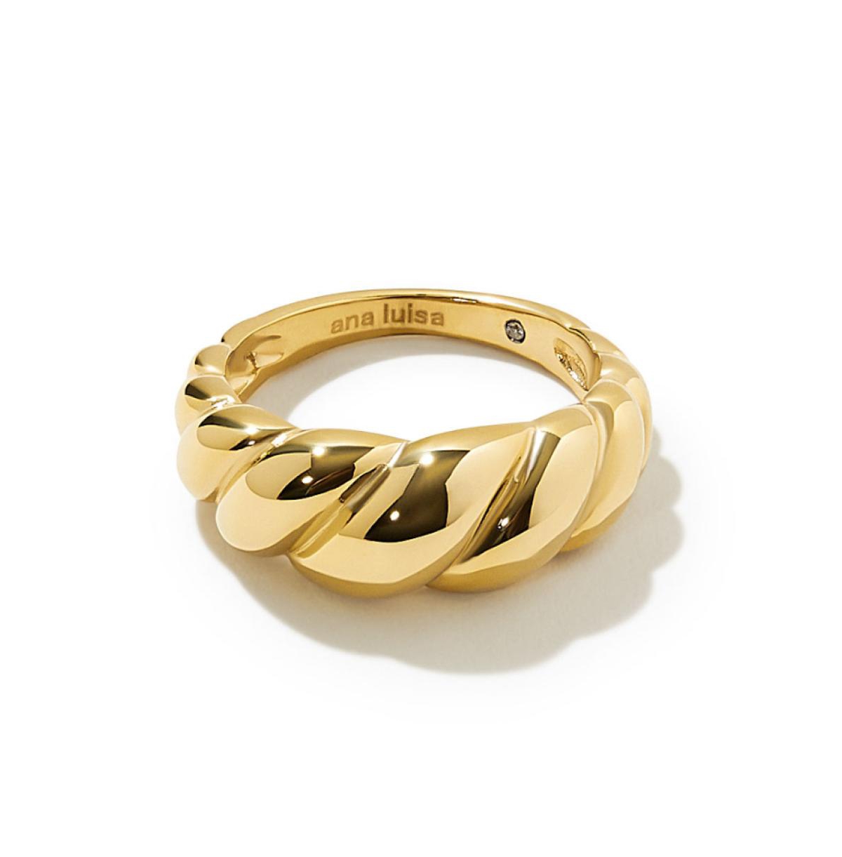 Click here for Ana Luisa Gold Twist Ring - Rope Bold - Gold  gold prices