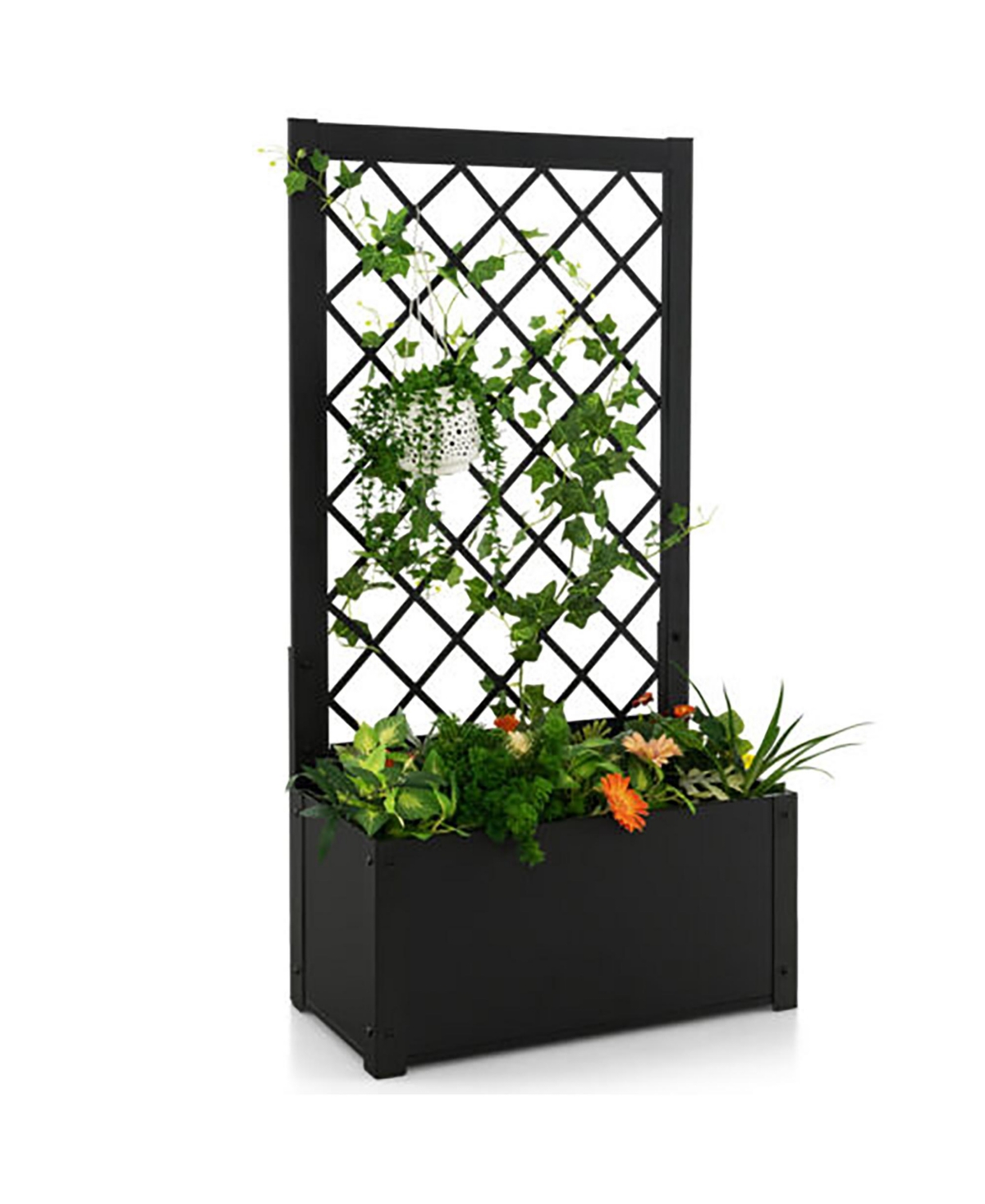 Click here for Gymax Raised Garden Bed with Trellis Metal Planter... prices