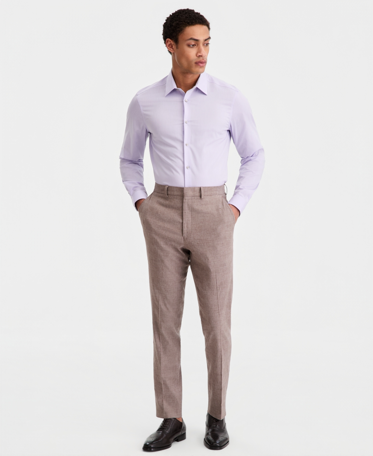 Click here for Calvin Klein Mens Slim-Fit Linen-Blend Suit Separa... prices
