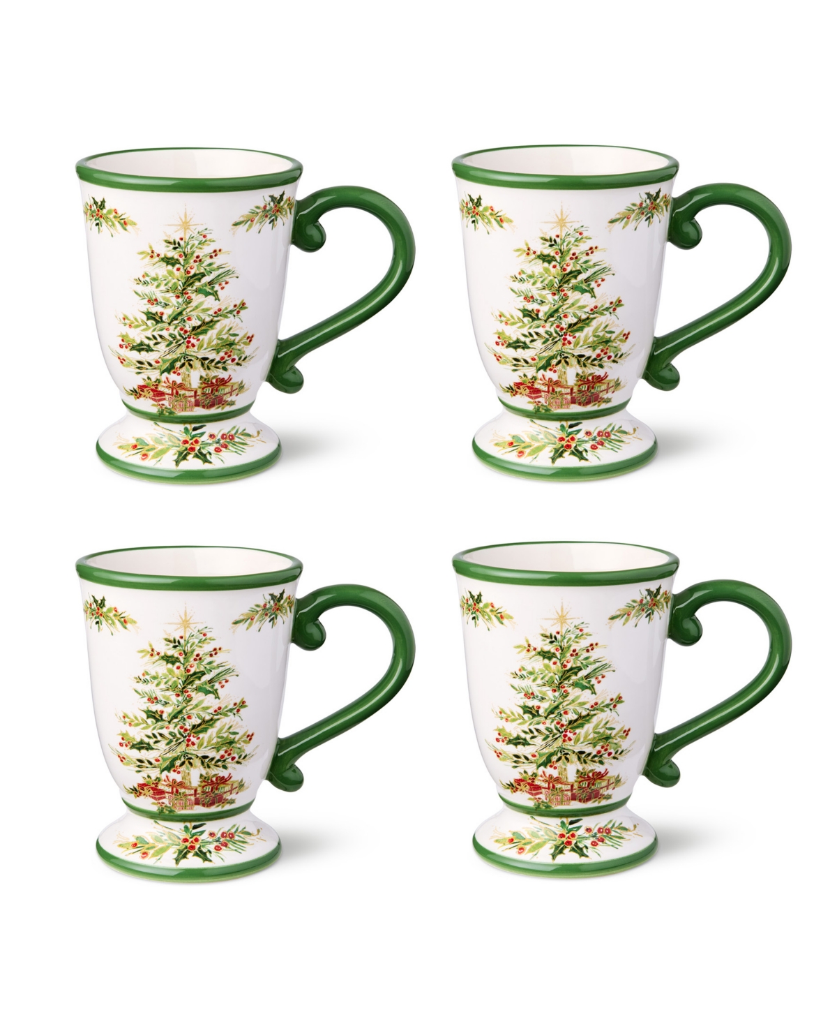 Click here for Certified International Holly Tree Mugs  Set of 4... prices