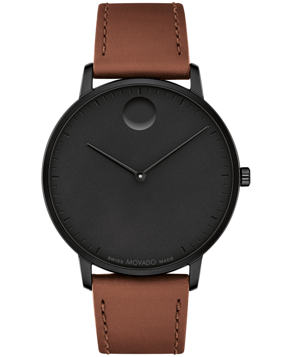 Click here for Movado Unisex Face Swiss Quartz Cognac Leather Wat... prices