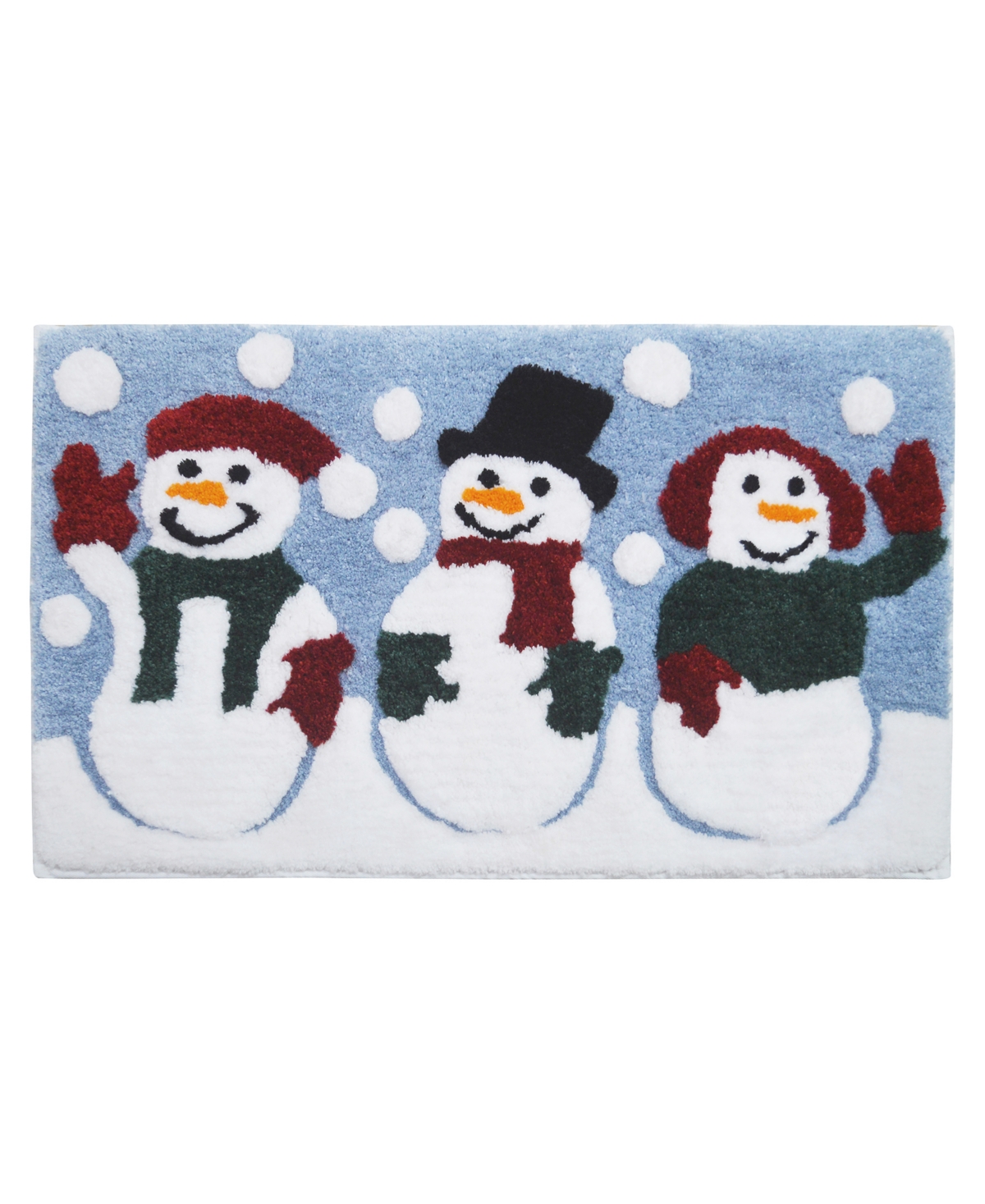 Click here for Holly Bells Snowman Trio Bath Rug  20 x 32 - Blue prices