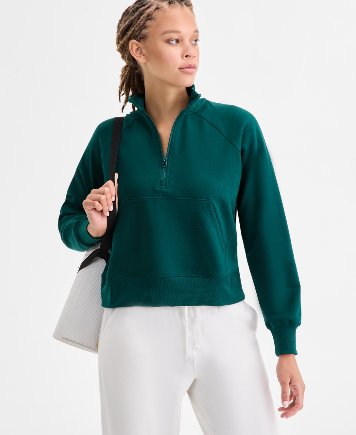 Click here for Id Ideology Womens Neppy Fleece Quarter-Zip Sweats... prices