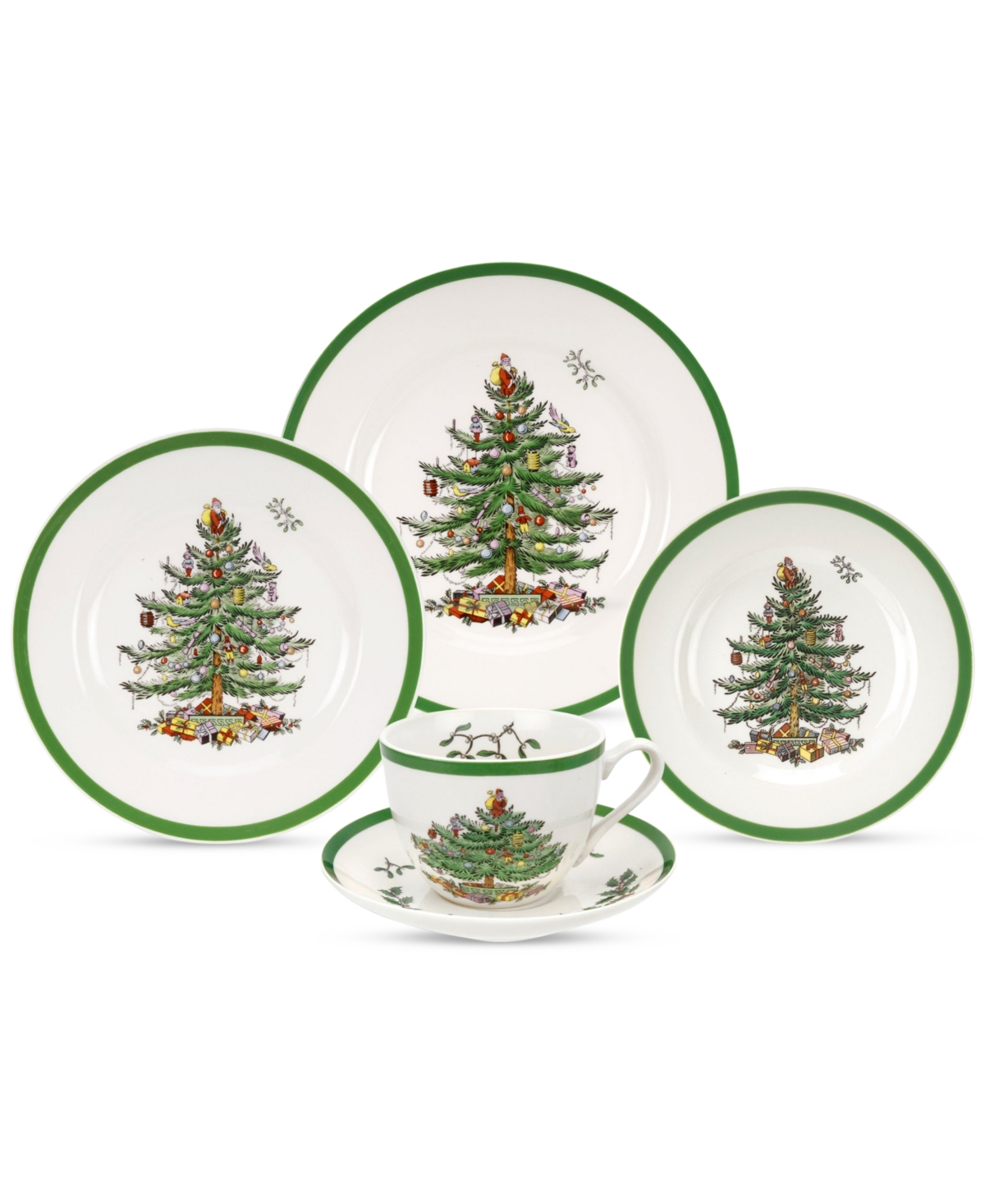 Click here for Spode Christmas Tree 5-Piece Place Setting - Green prices