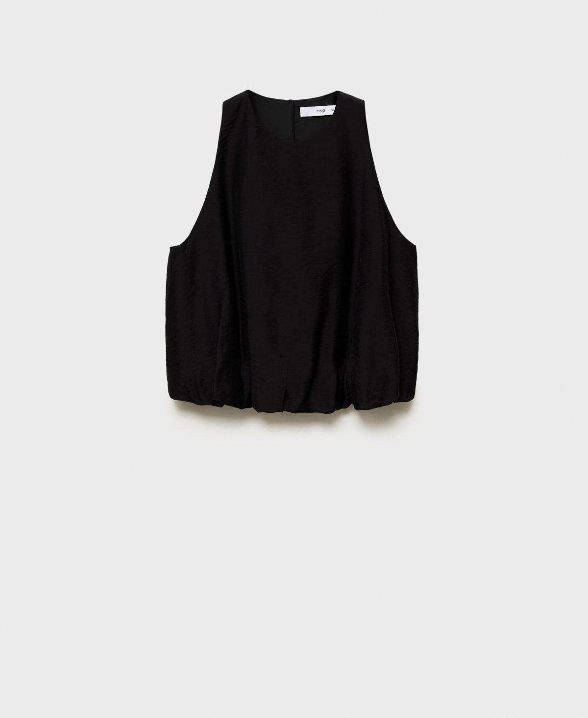 Click here for Mango Womens Puffed Hem Lyocell-Blend Top - Black prices