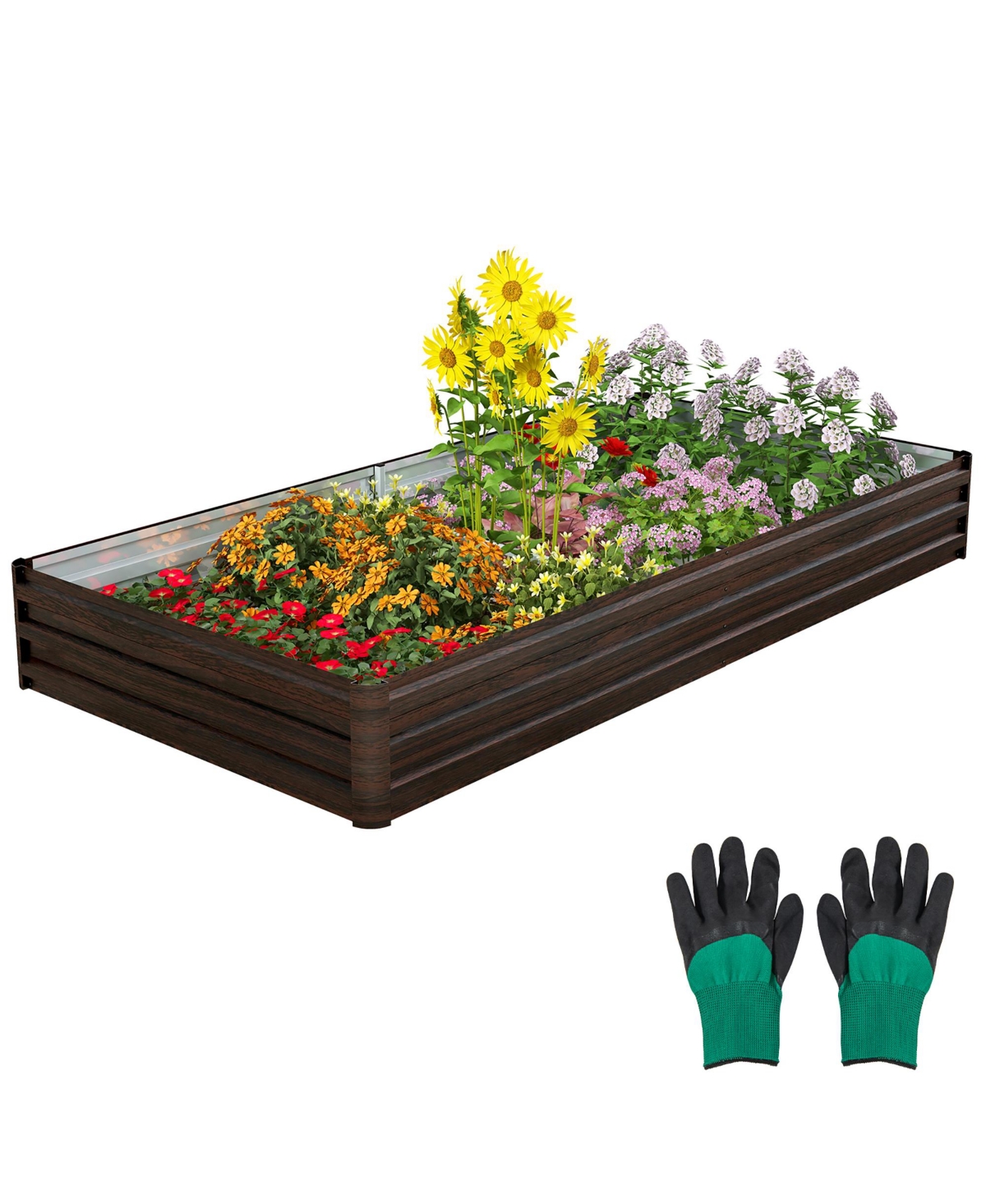 Click here for Gymax 8 x 4 x 1 ft Large Outdoor Metal Planter Box... prices