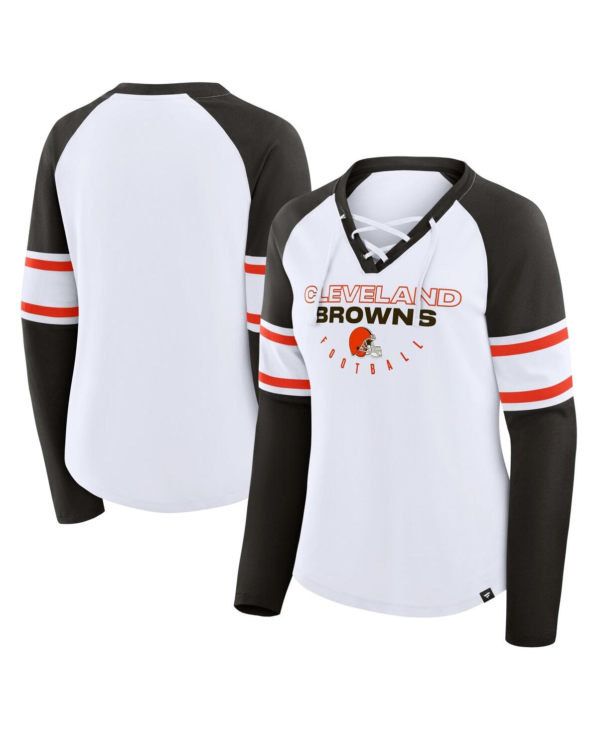Click here for Fanatics Womens White/Brown Cleveland Browns Redzo... prices