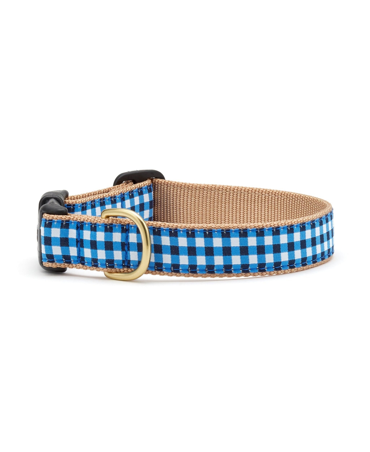 Click here for Up Country Navy Gingham Dog Collar - Blue prices