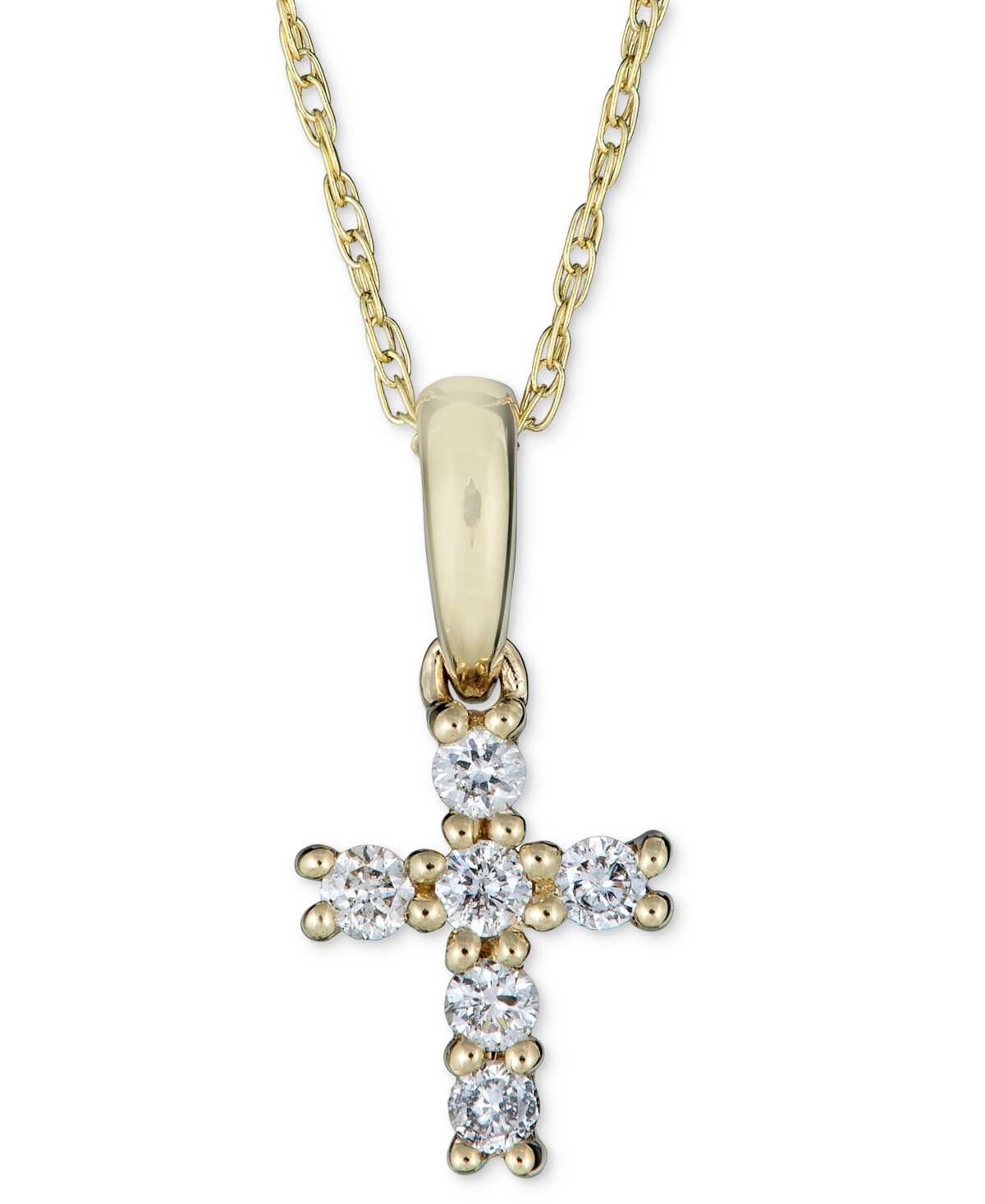 Click here for Diamond Cross Pendant Necklace (1/8 ct. t.w.) in 1... prices