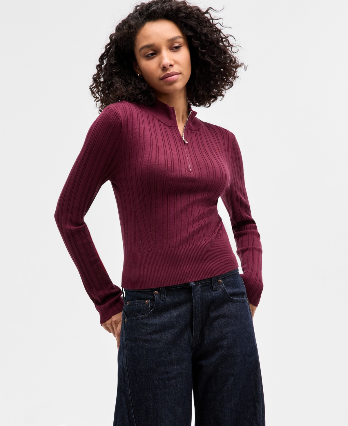 Click here for Hooked Up by Iot Juniors Variegated Rib-Knit Half-... prices