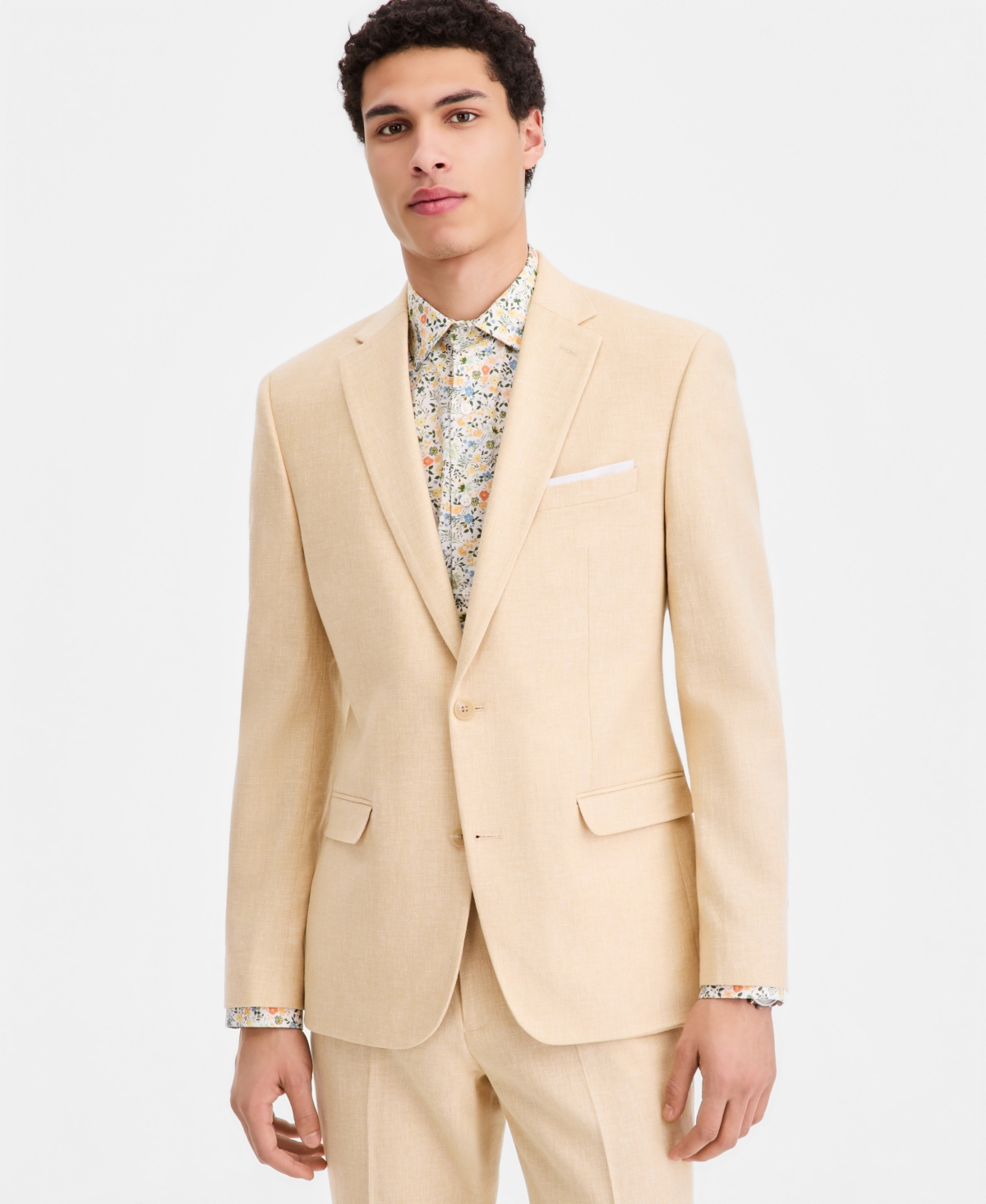Click here for Bar Iii Mens Slim-Fit Linen-Blend Suit Separates J... prices