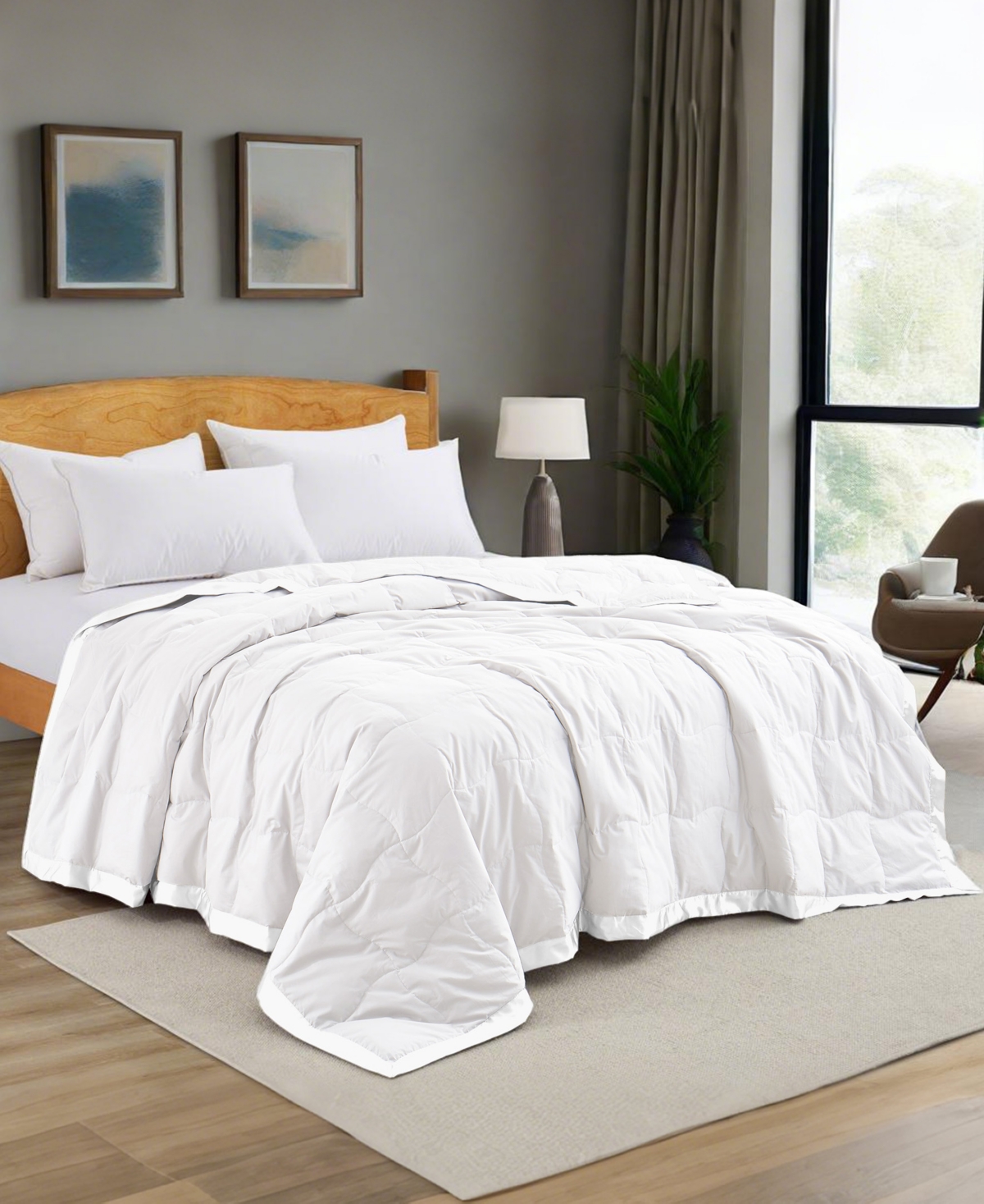 Click here for Unikome Oversized Lightweight Satin Trim Feather a... prices