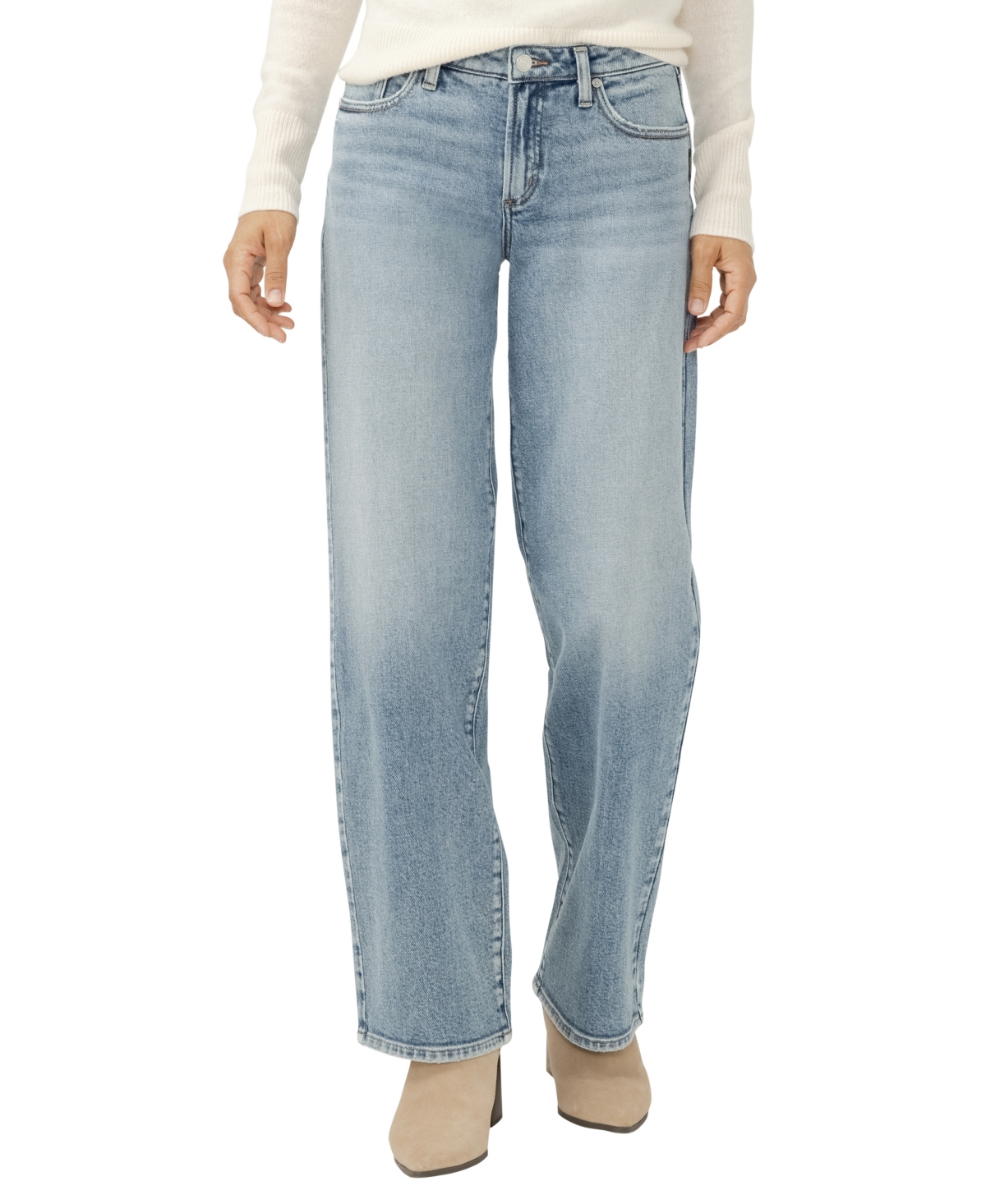 Click here for Silver Jeans Co. Womens Loose & Low Rise Straight... prices