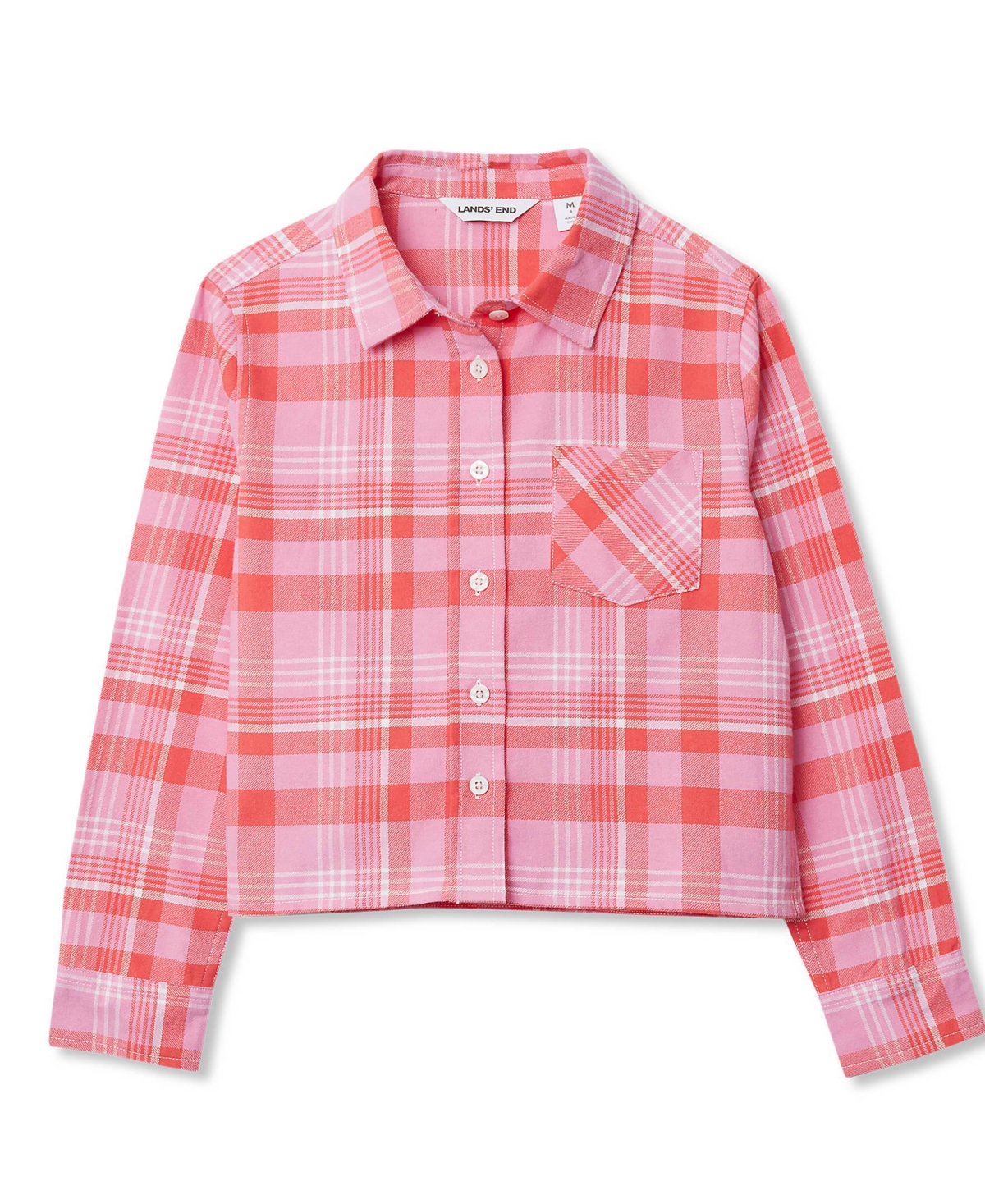 Click here for Lands End Girls Long Sleeve Cropped Flannel Shirt... prices