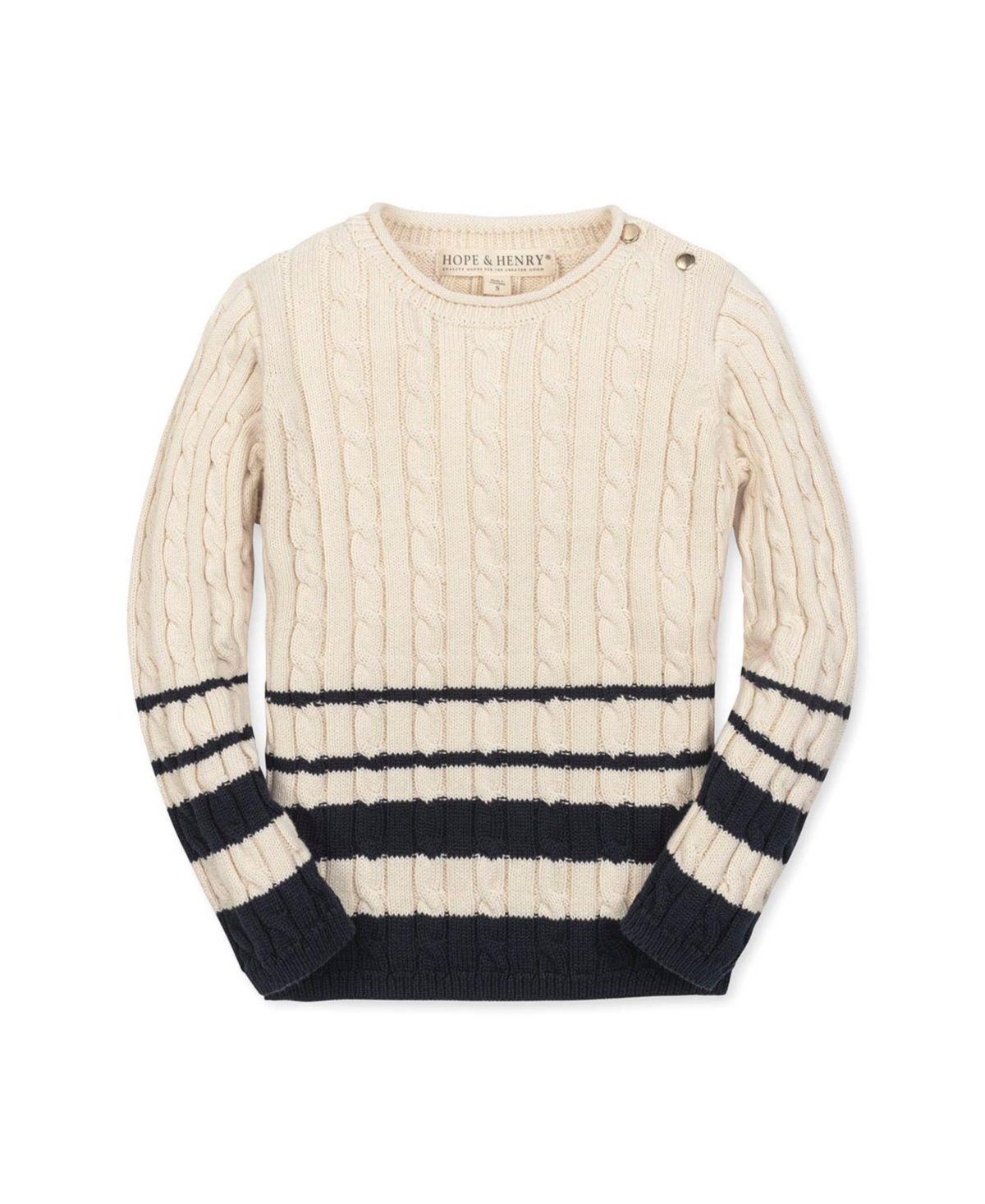 Click here for Hope & Henry Girls Organic Roll Neck Cable Sweater... prices