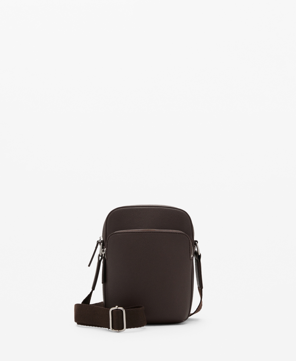 Click here for Mango Mens Patent Leather-Effect Shoulder Bag - Br... prices