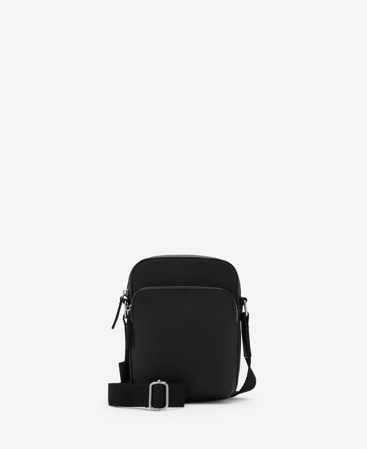 Click here for Mango Mens Patent Leather-Effect Shoulder Bag - Bl... prices