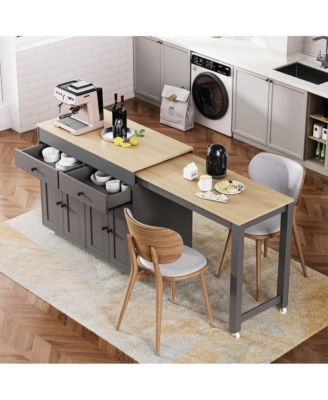 Click here for Maison Boucle 74.5 Kitchen Island With Pull Out Di... prices