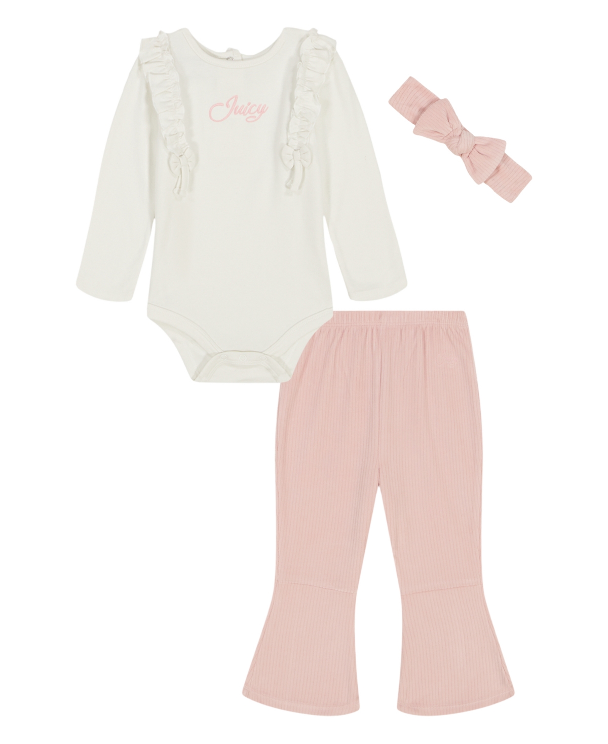Click here for Juicy Baby Girls 3-Piece Bodysuit  Pant and Headba... prices