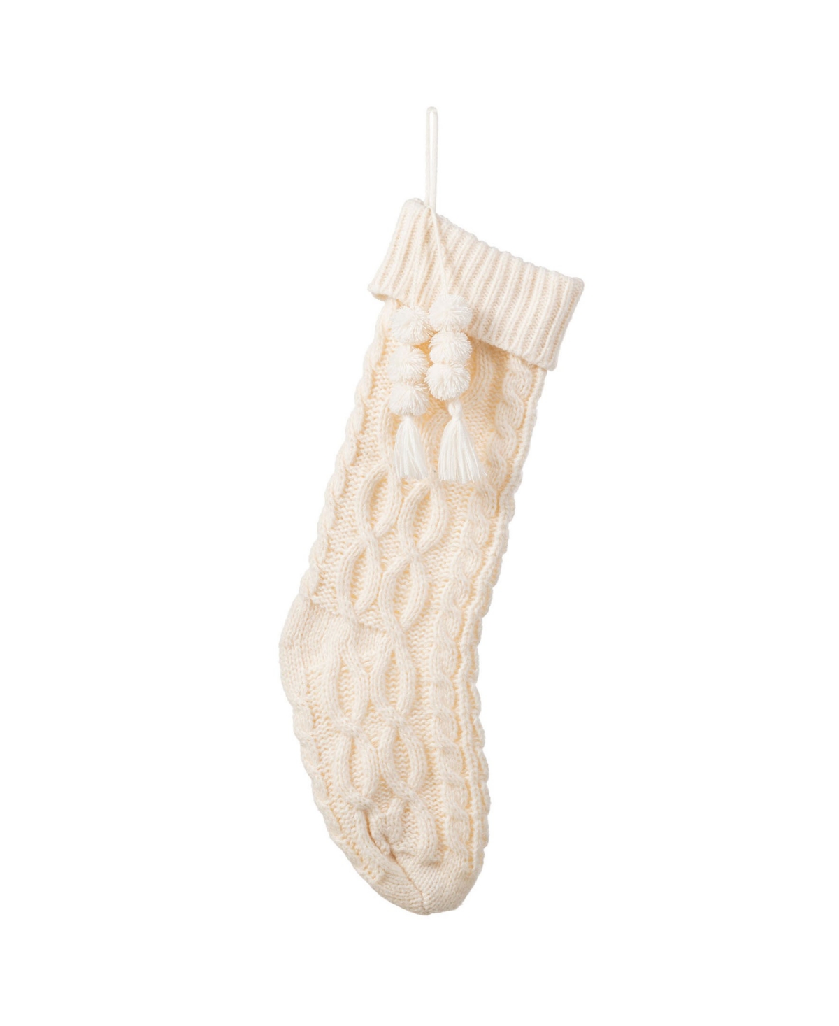 Click here for Glitzhome 22 Knitted Christmas Stocking with Pompo... prices