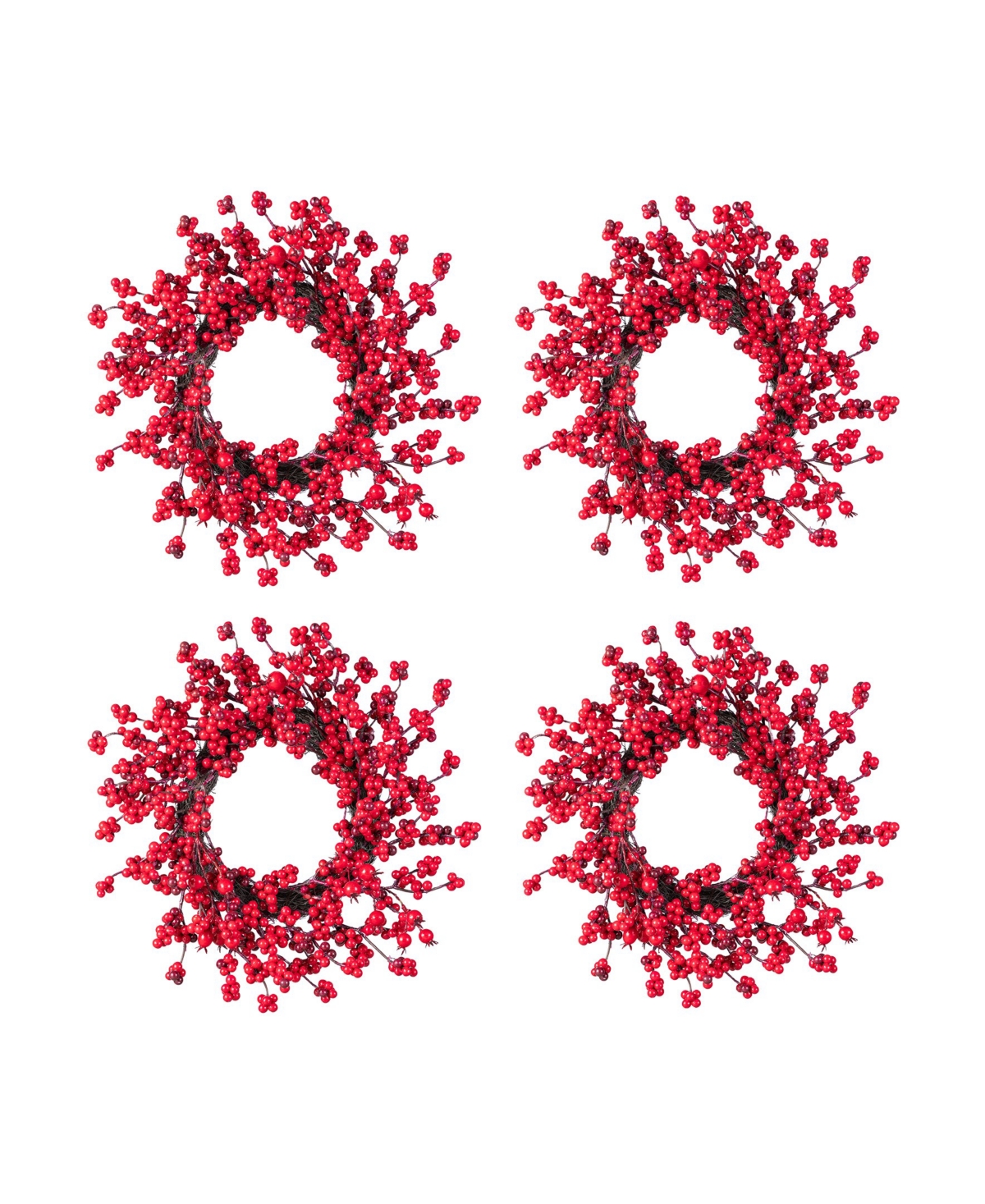 Click here for Glitzhome Christmas Mini Red Berries Wreaths  Set... prices