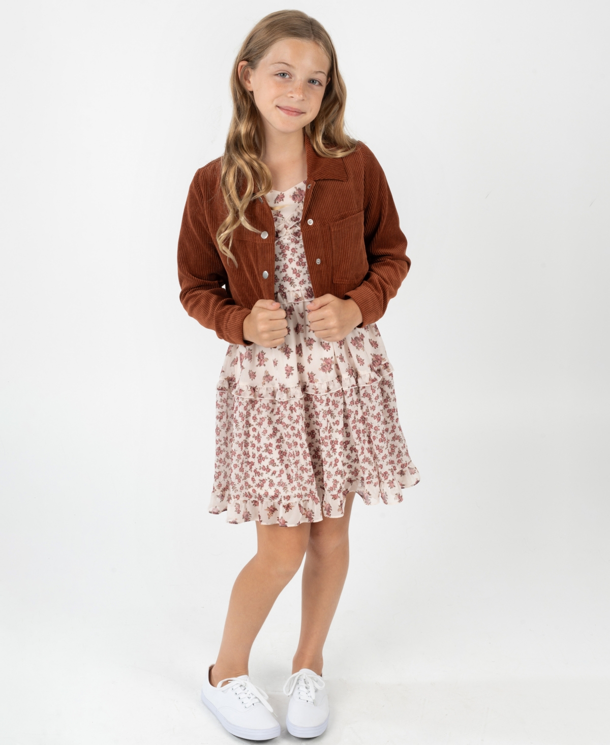 Click here for Rare Editions Big Girl 2-Piece Floral Chiffon Dres... prices