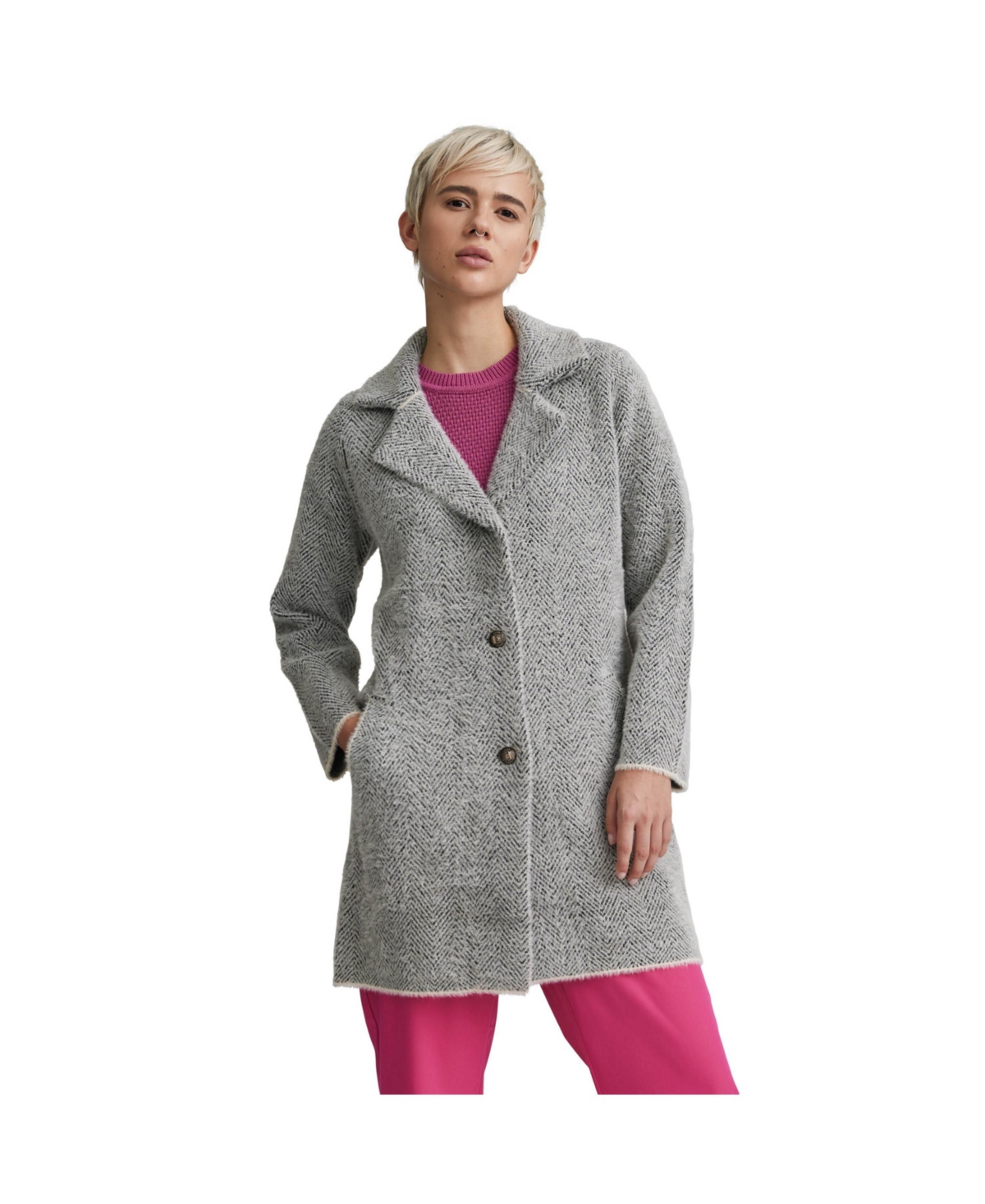 Click here for Nvlt Womens Plaid Pattern Eyelash Coatigan - Herri... prices
