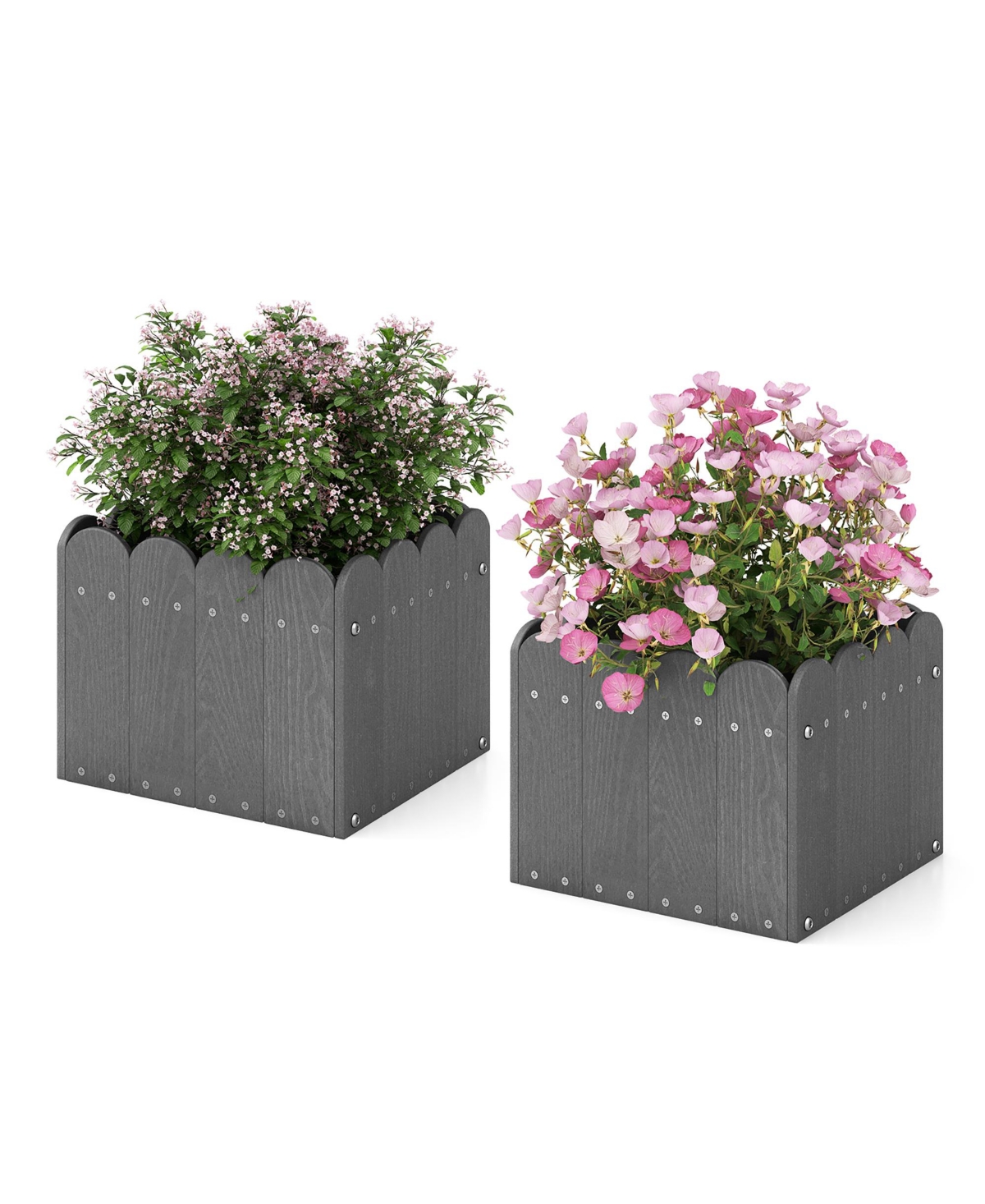 Click here for Gymax 2 Pack Square Planter Box Weather-Resistant... prices