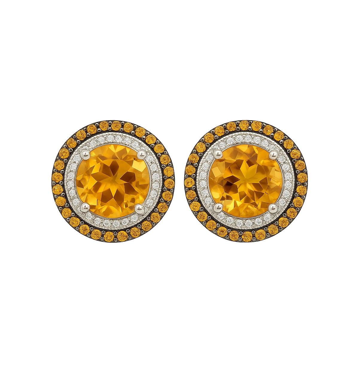 Click here for Suzy Levian Sterling Silver Round Cut Topaz And Do... prices