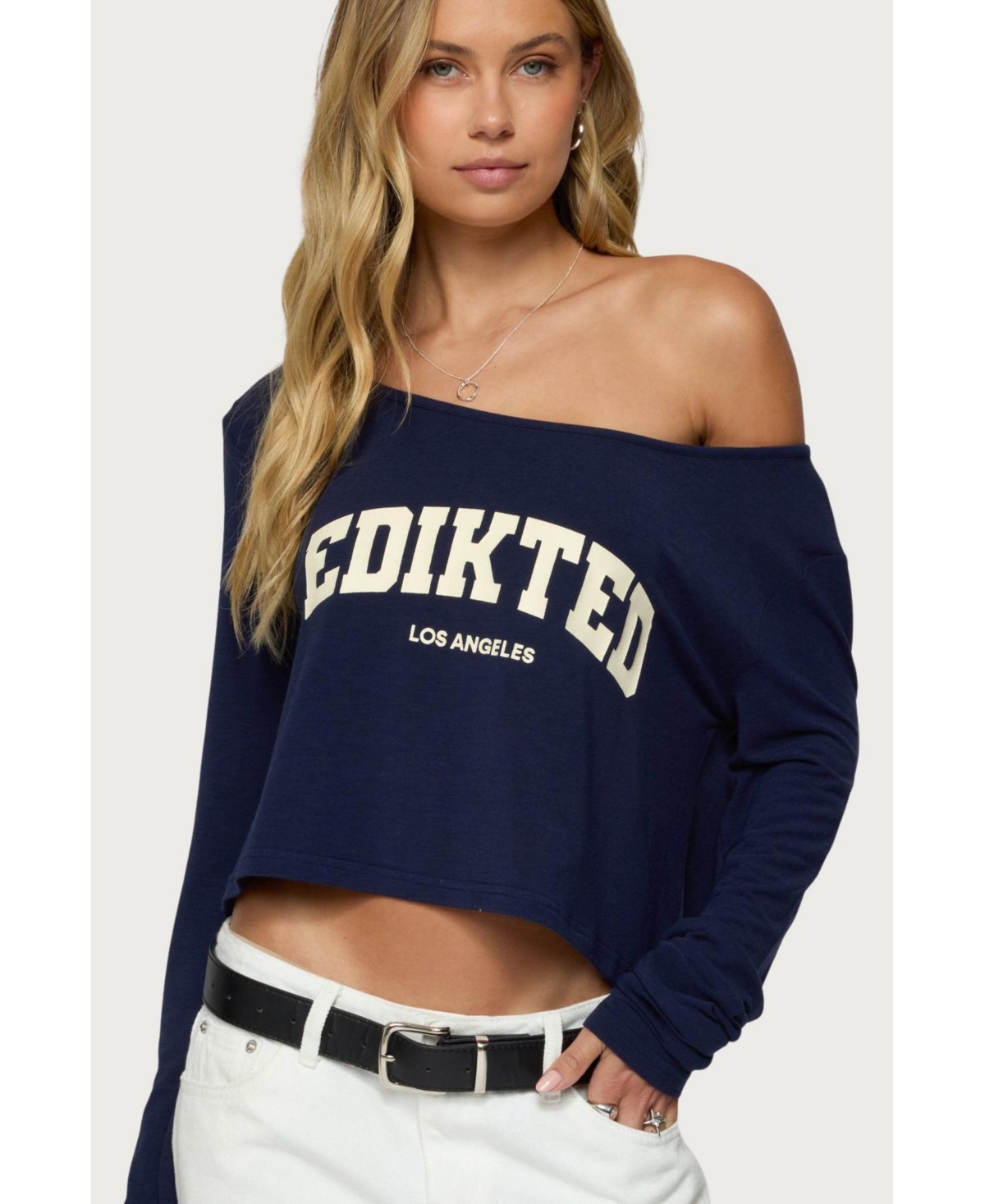 Click here for Edikted Womens La Babe Off Shoulder Top - Navy-and... prices