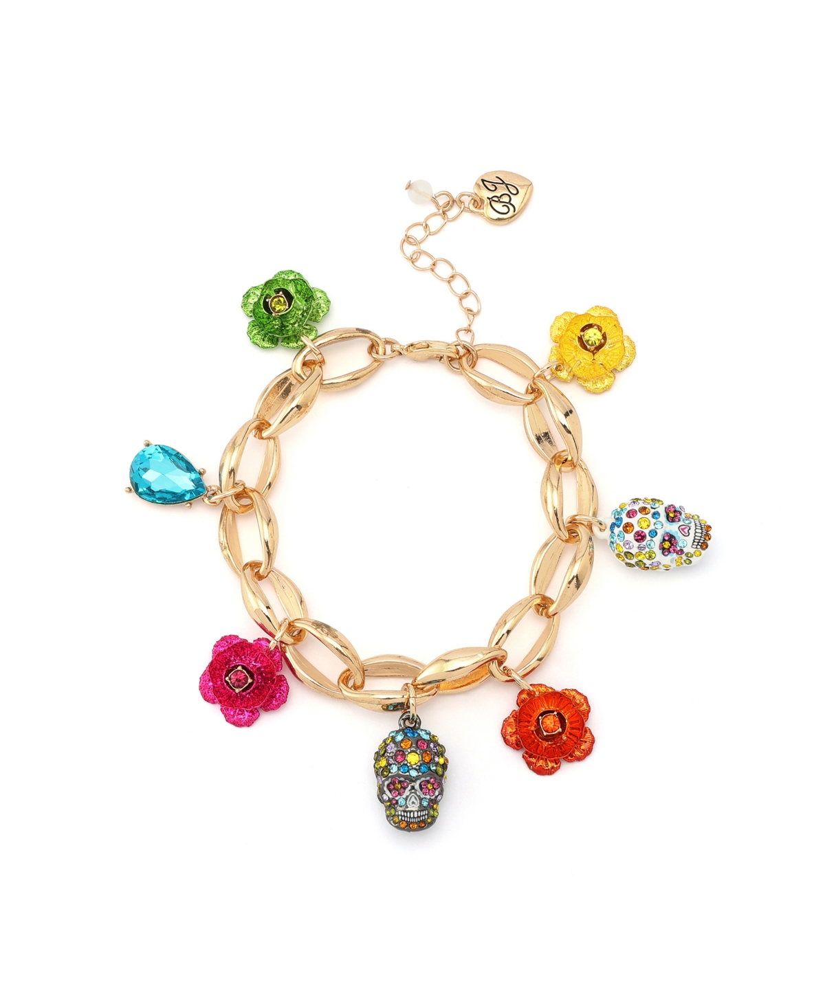 Click here for Betsey Johnson Faux Stone Sugar Skull Charm Bracel... prices