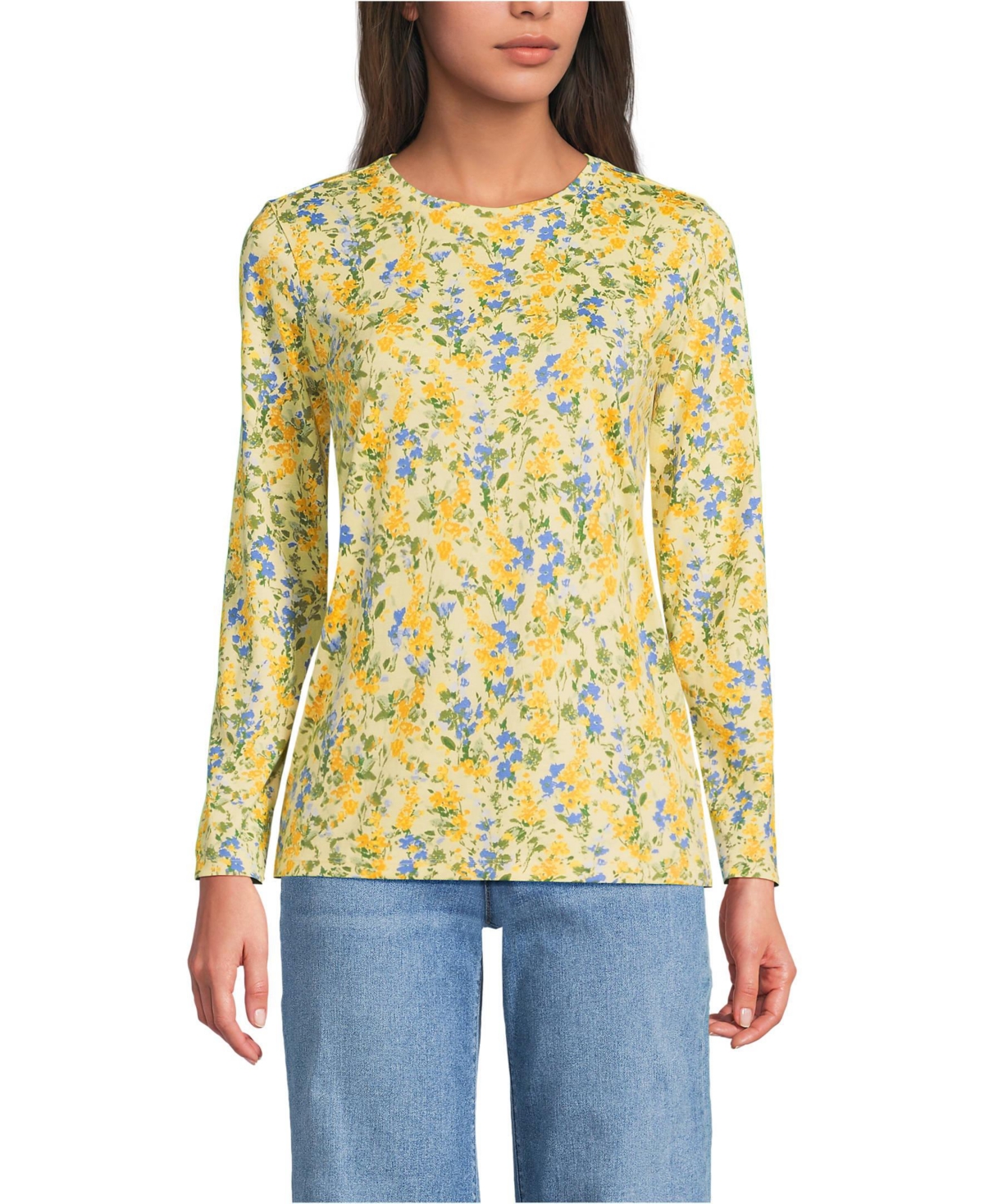 Click here for Lands End Relaxed Supima Cotton Long Sleeve Crew N... prices