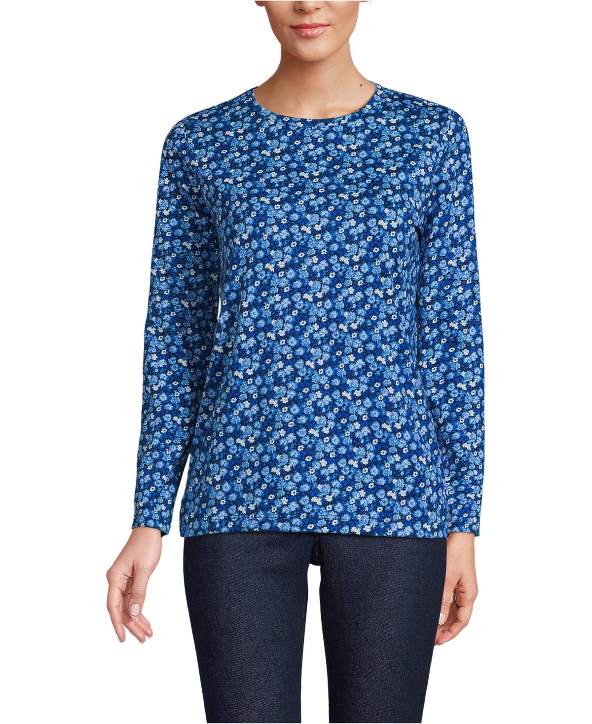 Click here for Lands End Relaxed Supima Cotton Long Sleeve Crew N... prices