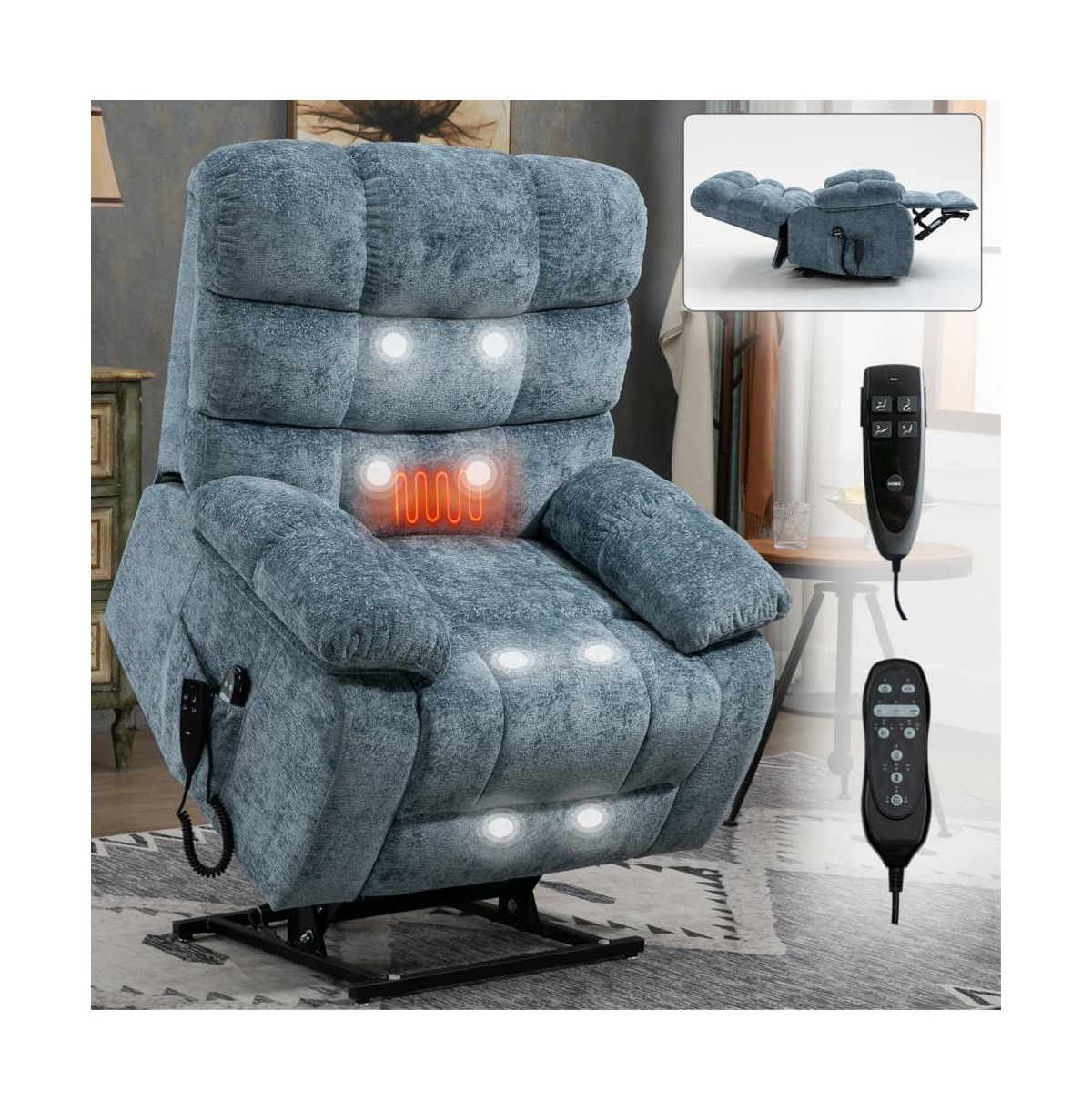 Click here for Maison Boucle Oversized Chenille Power Lift Chair... prices