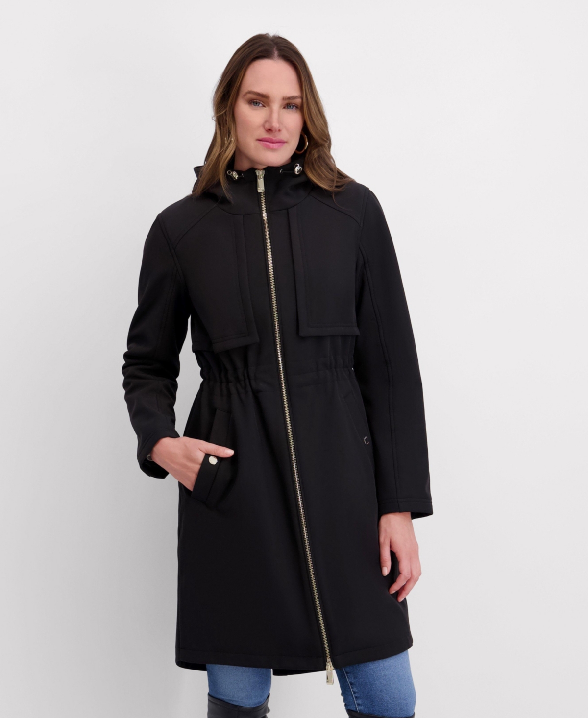 Click here for Kensie Womens Shirttail Cinched Waist Hooded Softs... prices