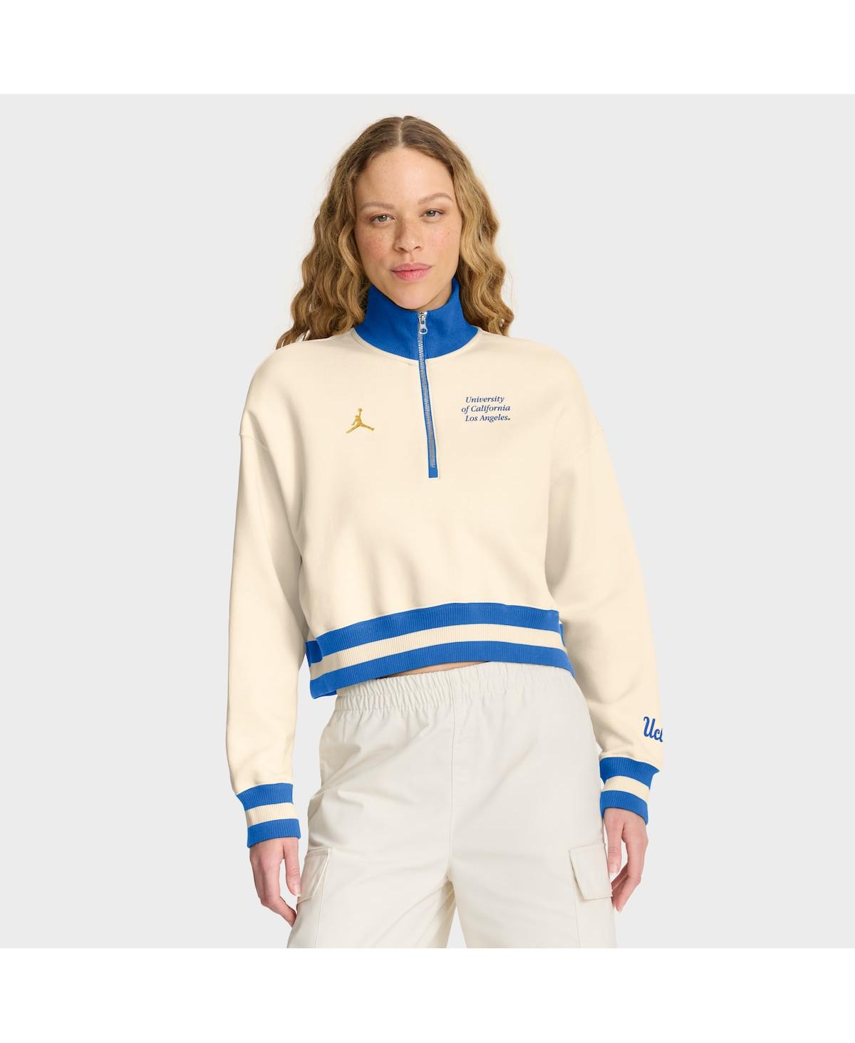 Click here for Jordan Womens Tan/Blue Ucla Bruins Legacy Half-Zip... prices