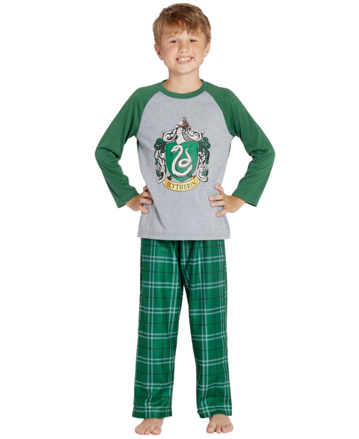 Click here for Harry Potter Boys Plaid Hogwarts Houses Crest Ragl... prices