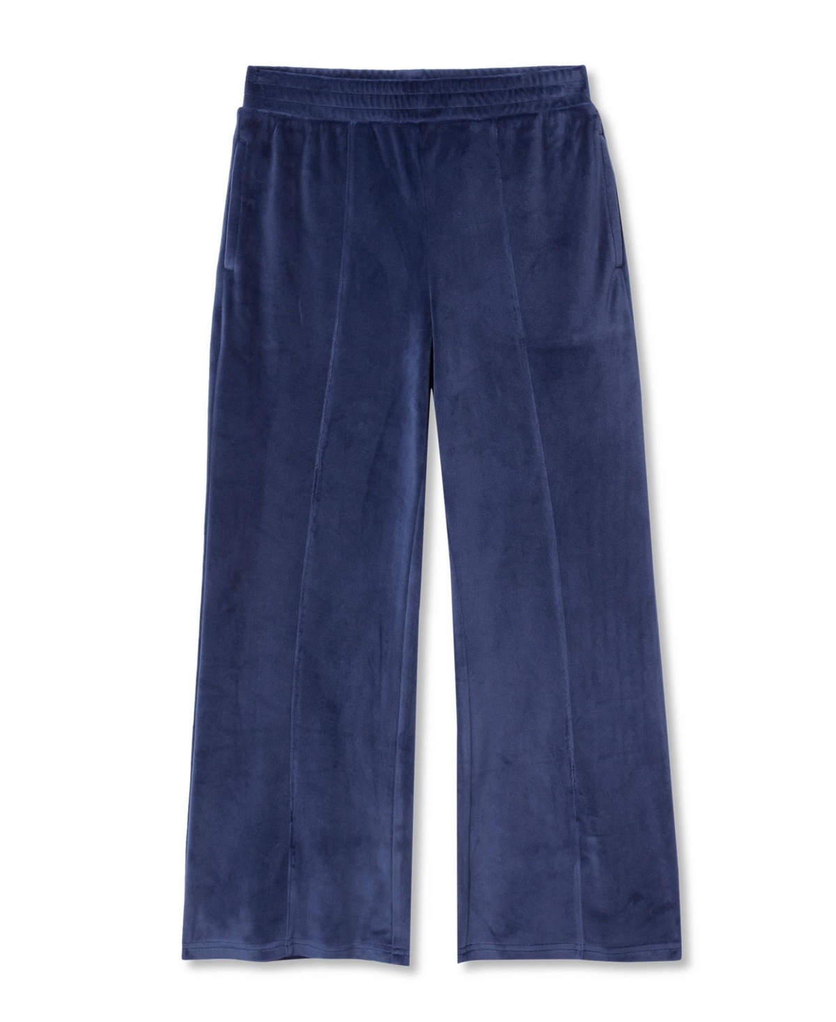 Click here for Lands End Girls Wide Leg Velour Pants - Navy prices