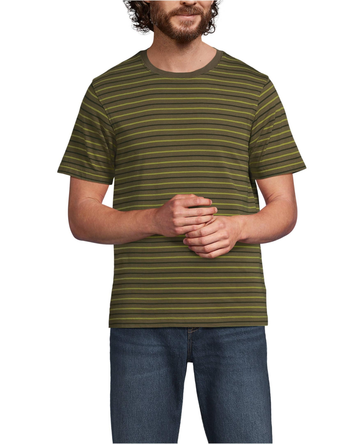 Click here for Lands End Mens Short Sleeve Cotton Supima Tee - Ol... prices